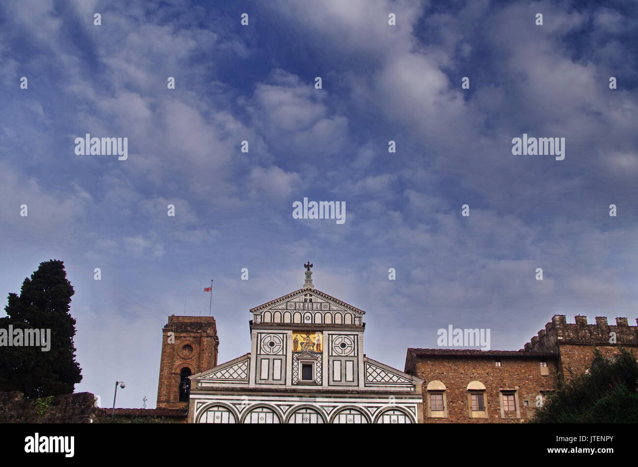 Detail of the church of San Miniato al Monte, Florence, Italy Stock ...