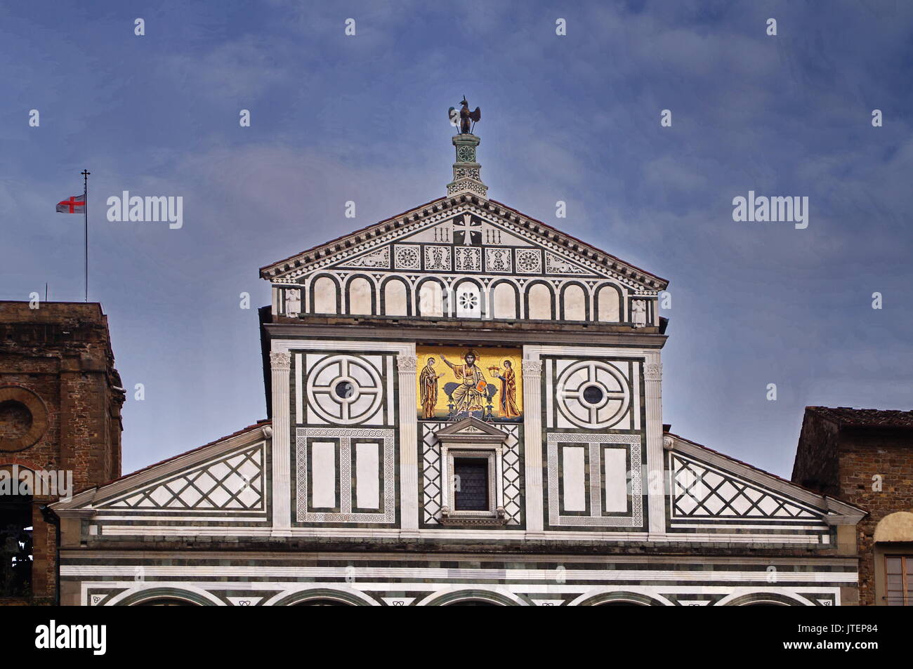 Detail of the church of San Miniato al Monte, Florence, Italy Stock ...