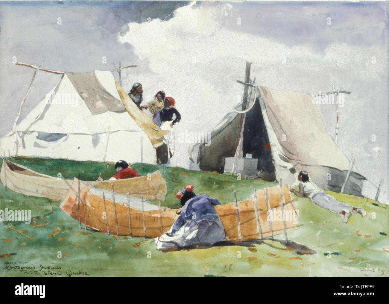 Winslow Homer Montagnais Camp, Pointe Bleue, Quebec (1895 Stock Photo ...