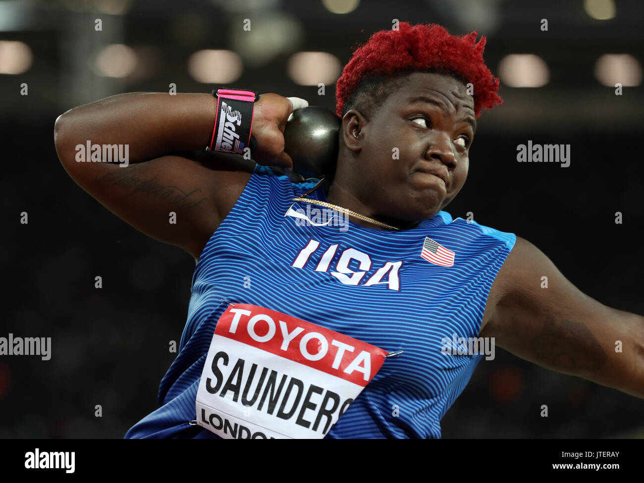 USA's Raven Saunders during day five of the 2017 IAAF World ...