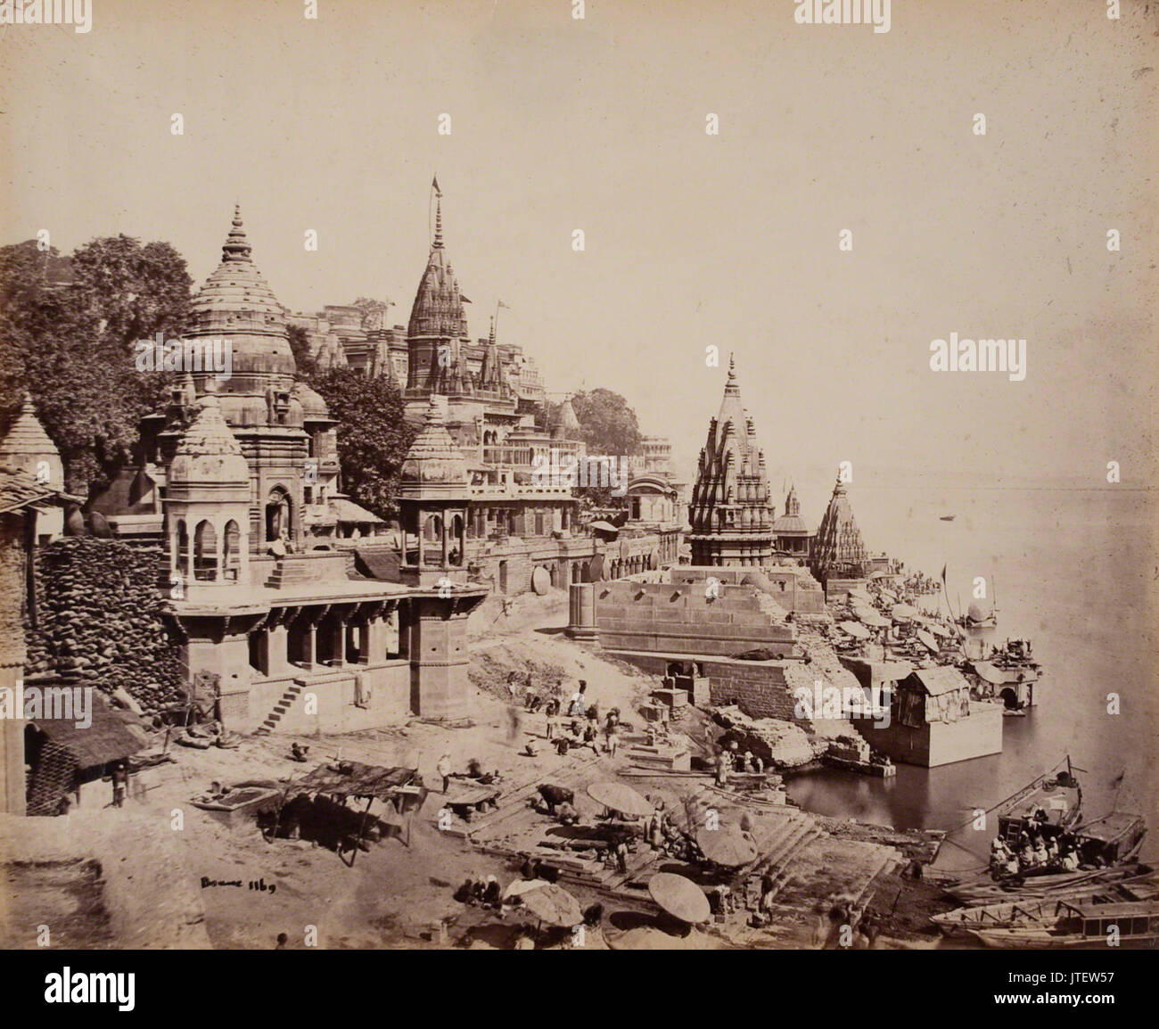 The Burning Ghat, Benares Stock Photo - Alamy