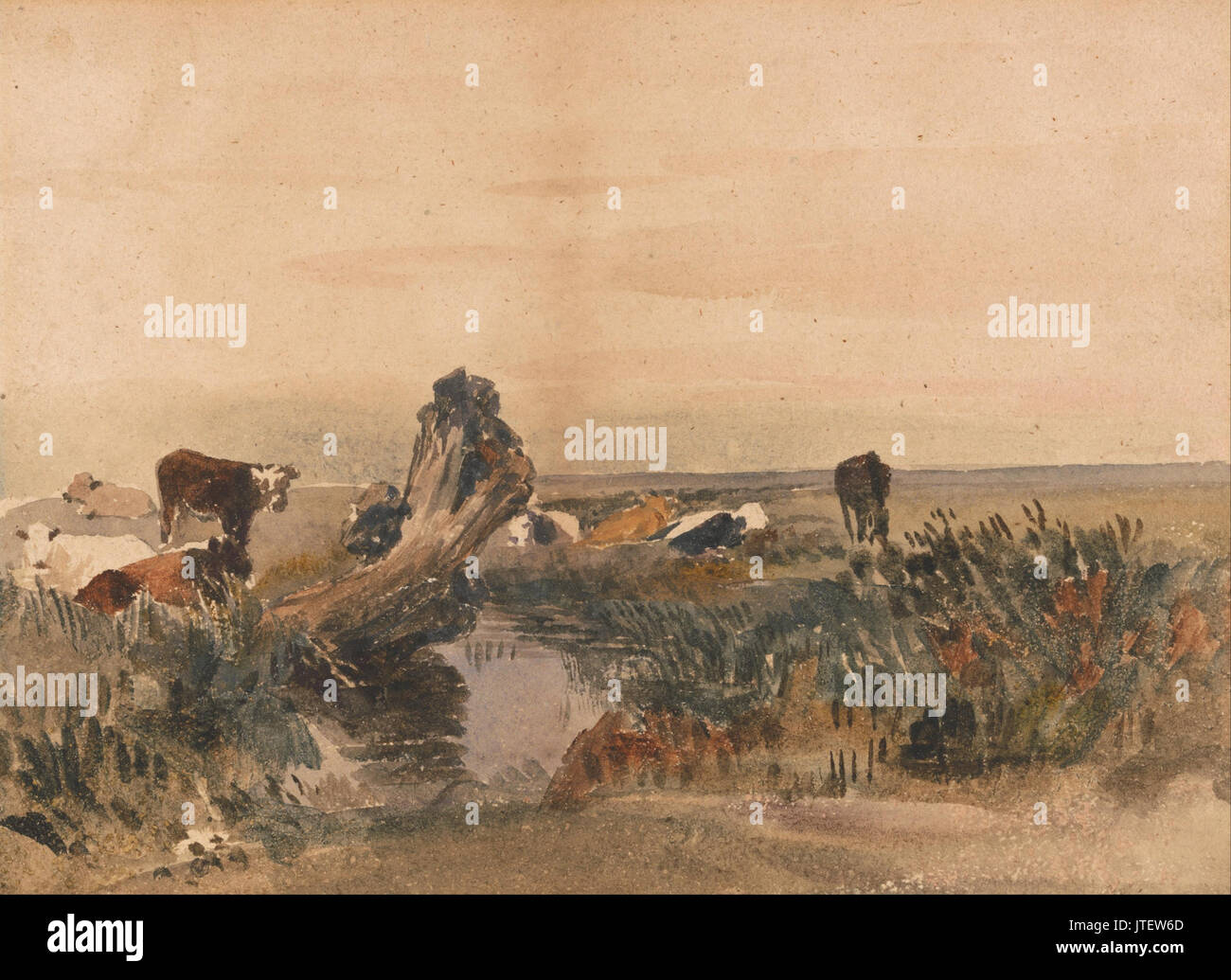 Peter DeWint Cattle by a Stream Stock Photo - Alamy