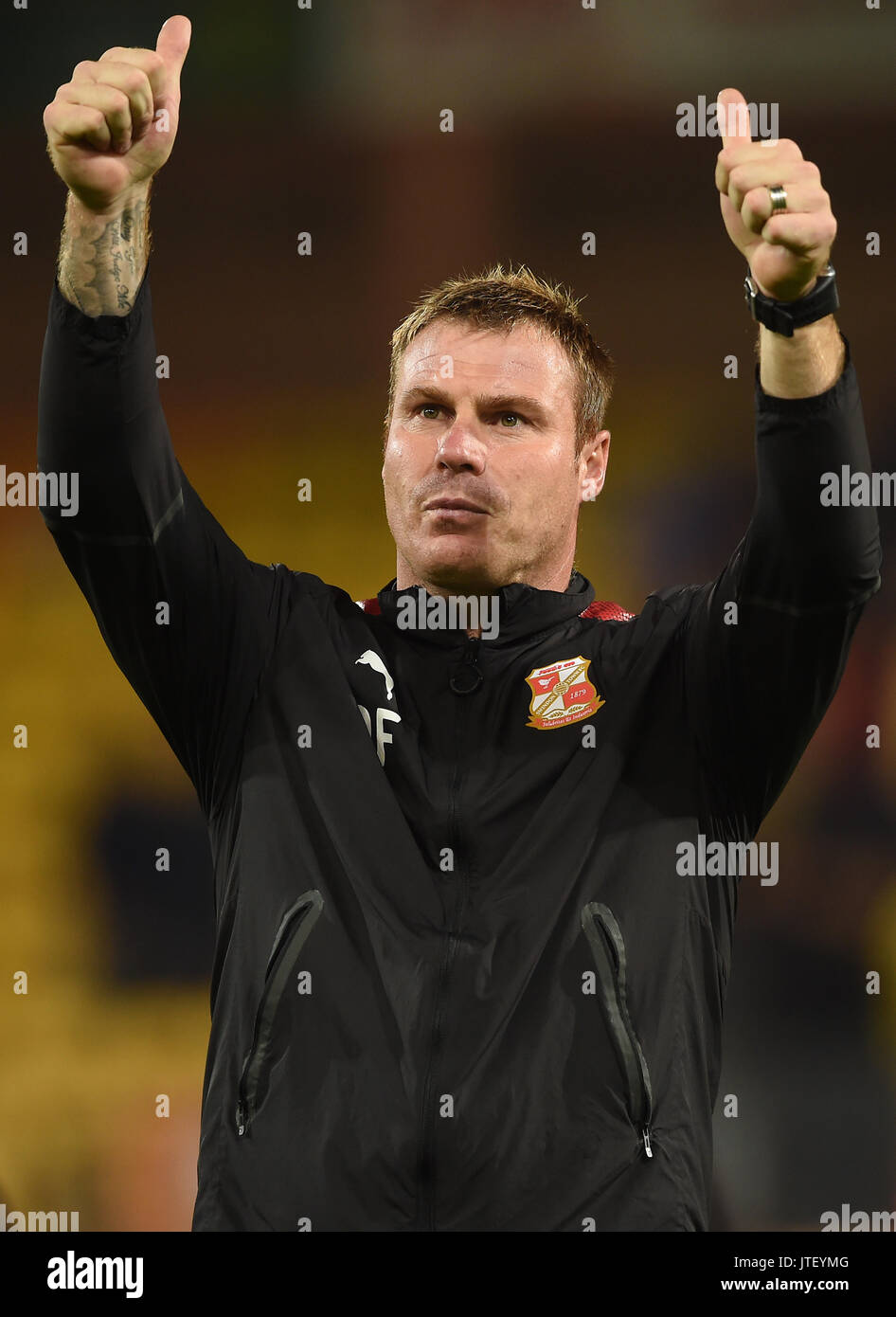 Swindon Town manager David Flitcroft after the Carabao Cup, first round ...