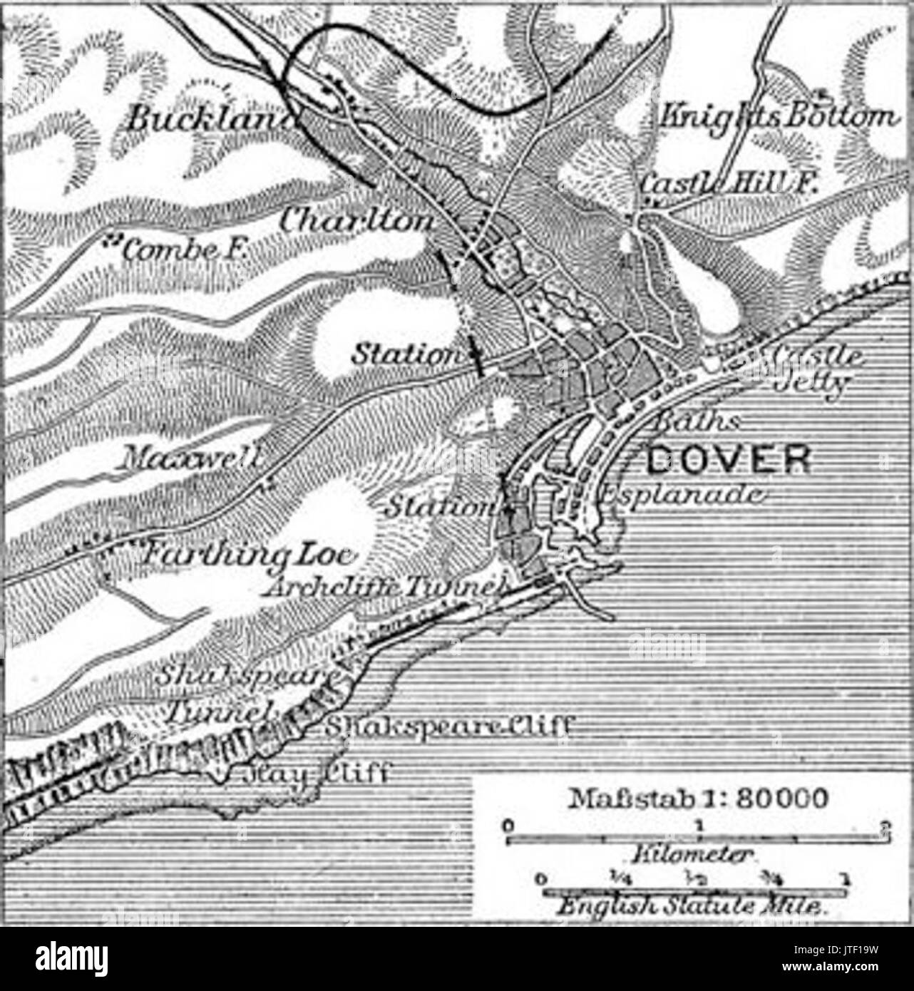 Vintage map of dover Black and White Stock Photos & Images - Alamy