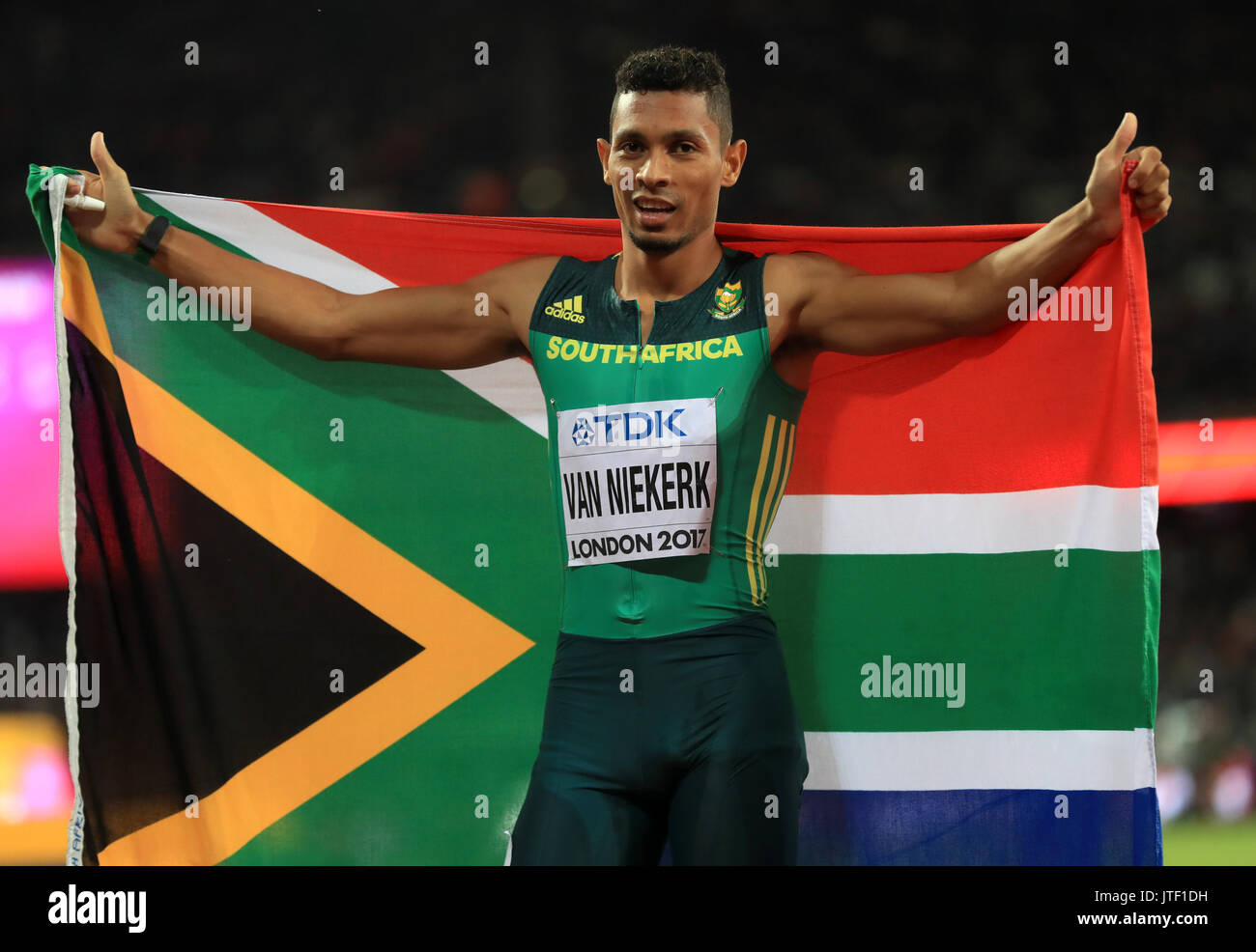 South Africa's Wayde Van Niekerk wins the Men's 400m Final during day ...