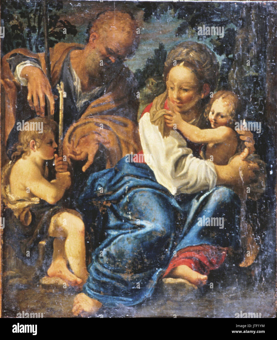 The painting 'Holy Family' by Bartolomeo Schedoni, an Italian Baroque ...