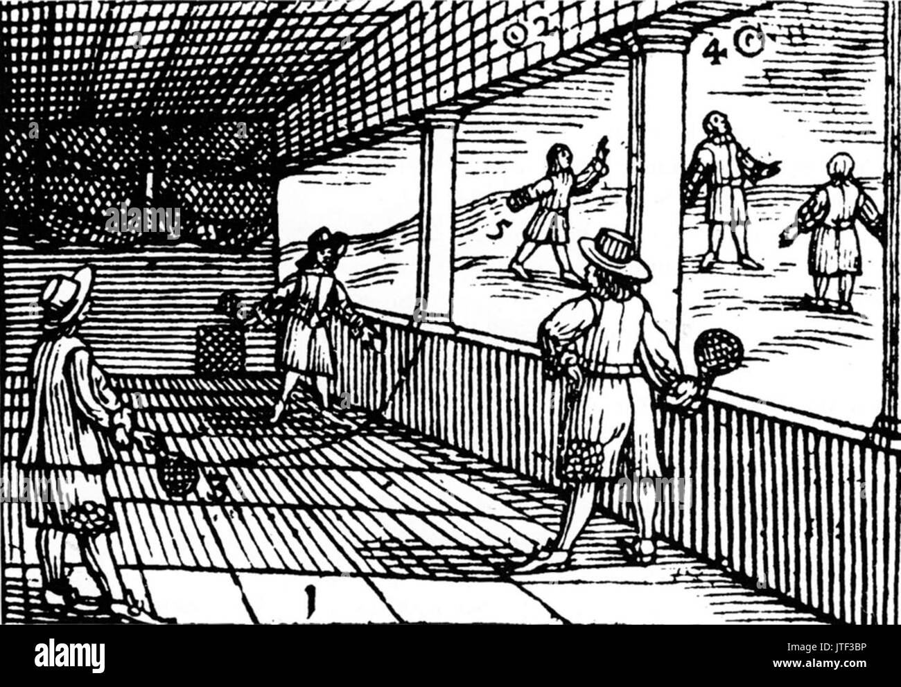 Tennis game, 17th century Stock Photo - Alamy