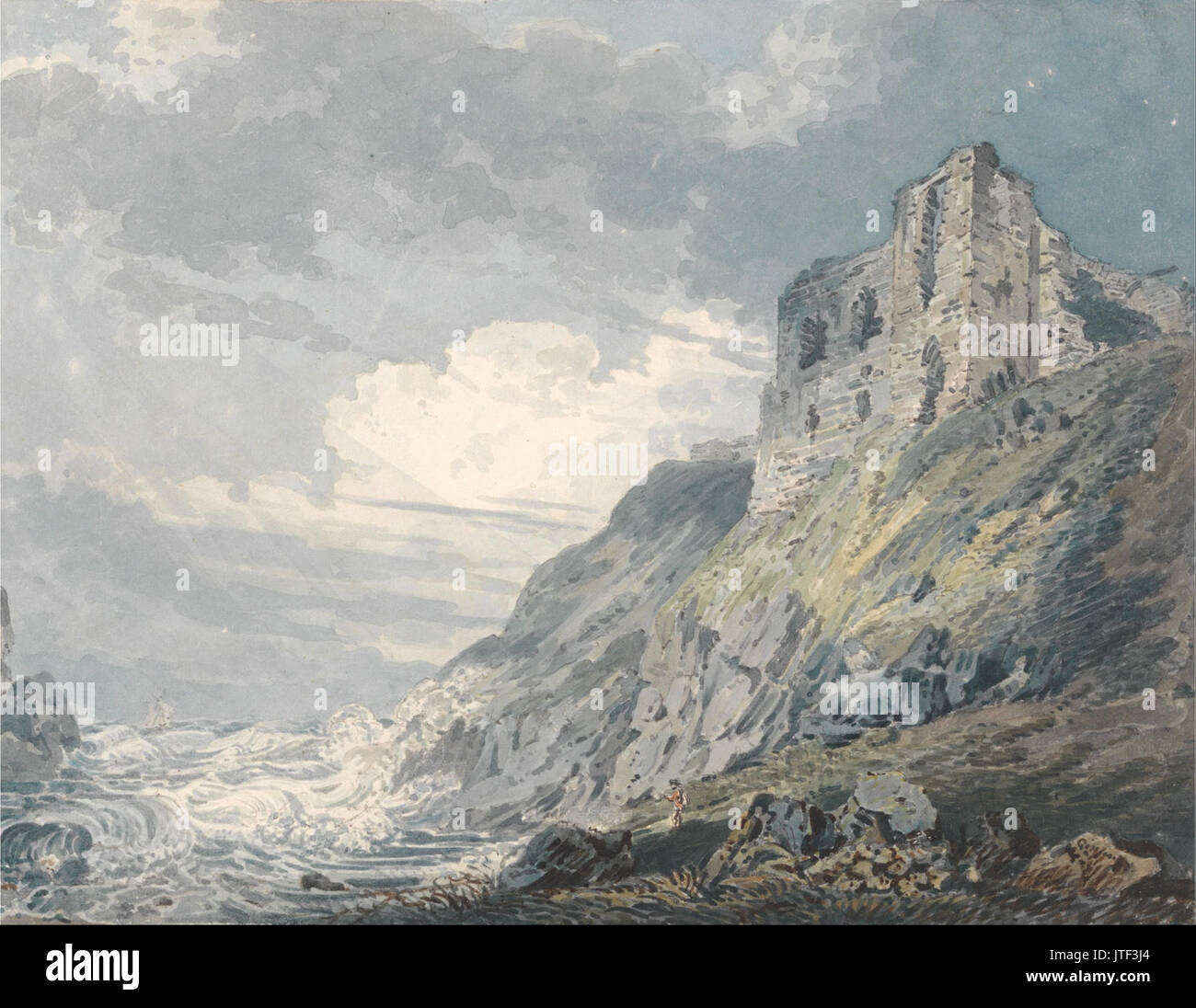 Thomas Girtin Findlater Castle, Banff Stock Photo - Alamy