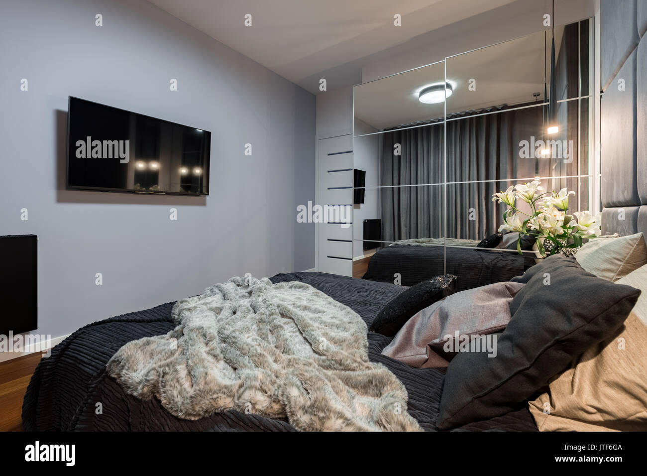 Modern Mansion Master Bedroom With Tv