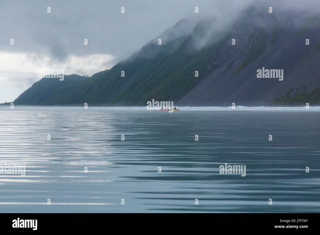 Kayakers in the Aialik Bay, Kenai Peninsula, Alaska, USA Stock Photo ...