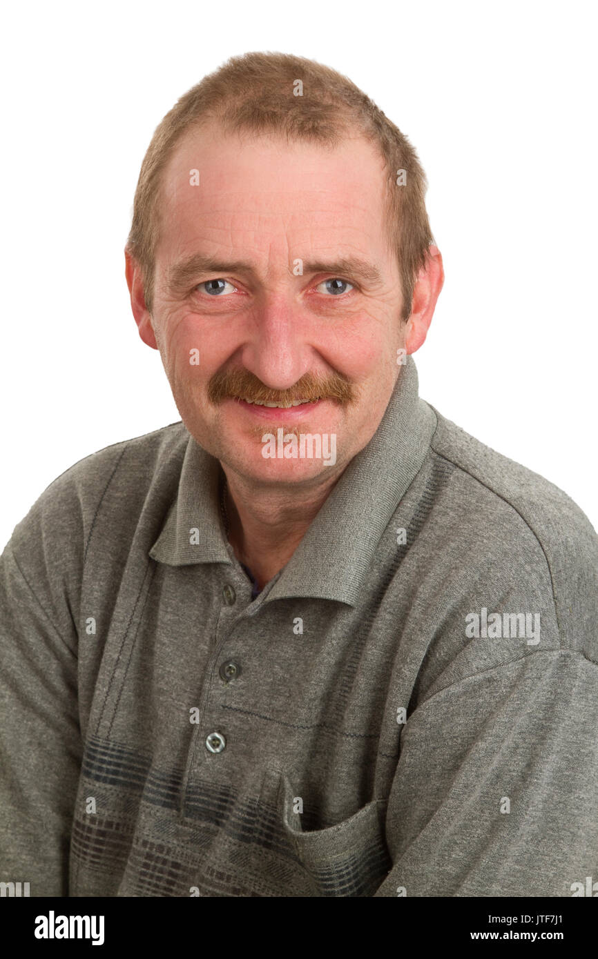 Portrait of a man isolated on white background Stock Photo - Alamy