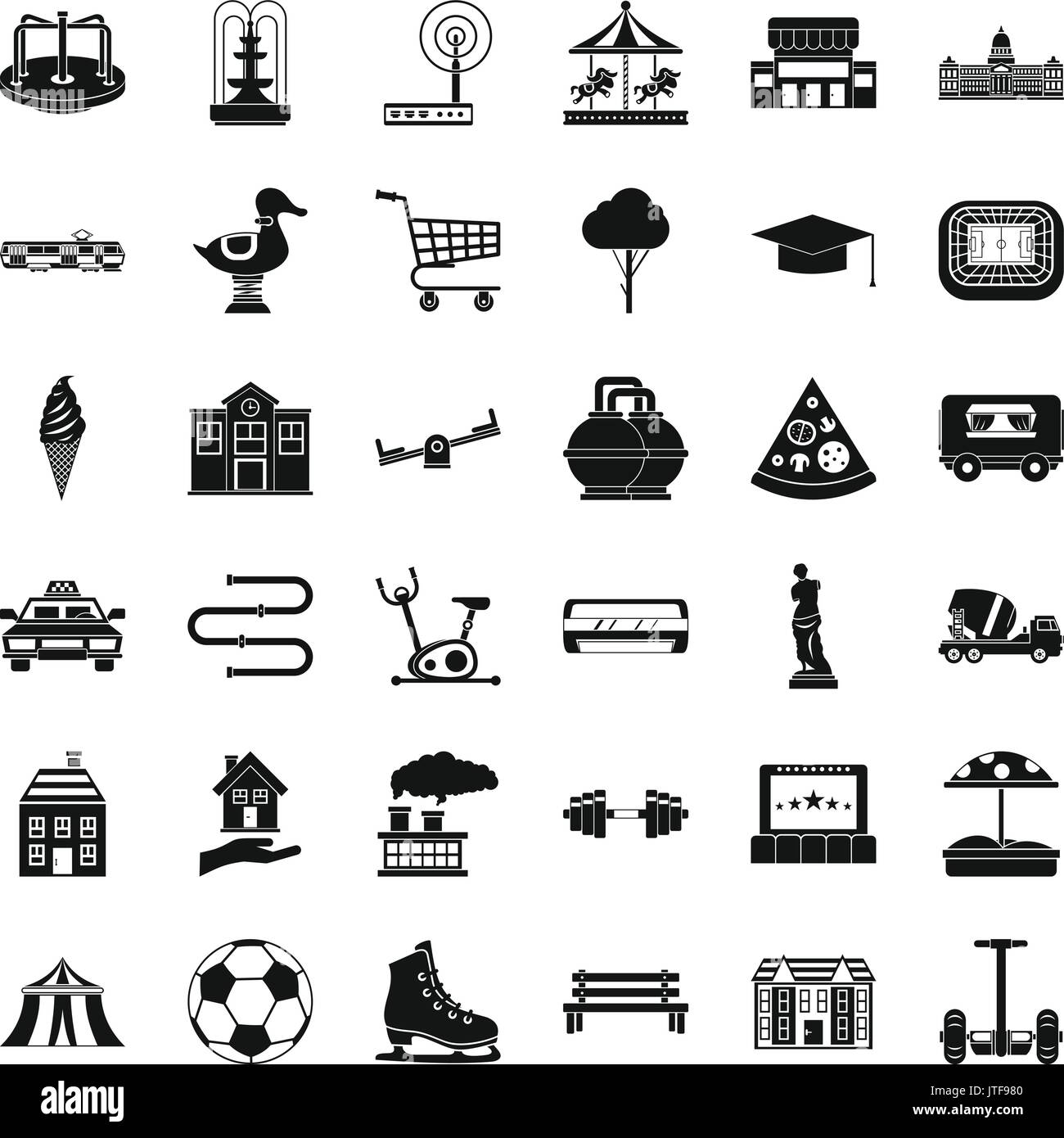 City icons set, simple style Stock Vector Image & Art - Alamy