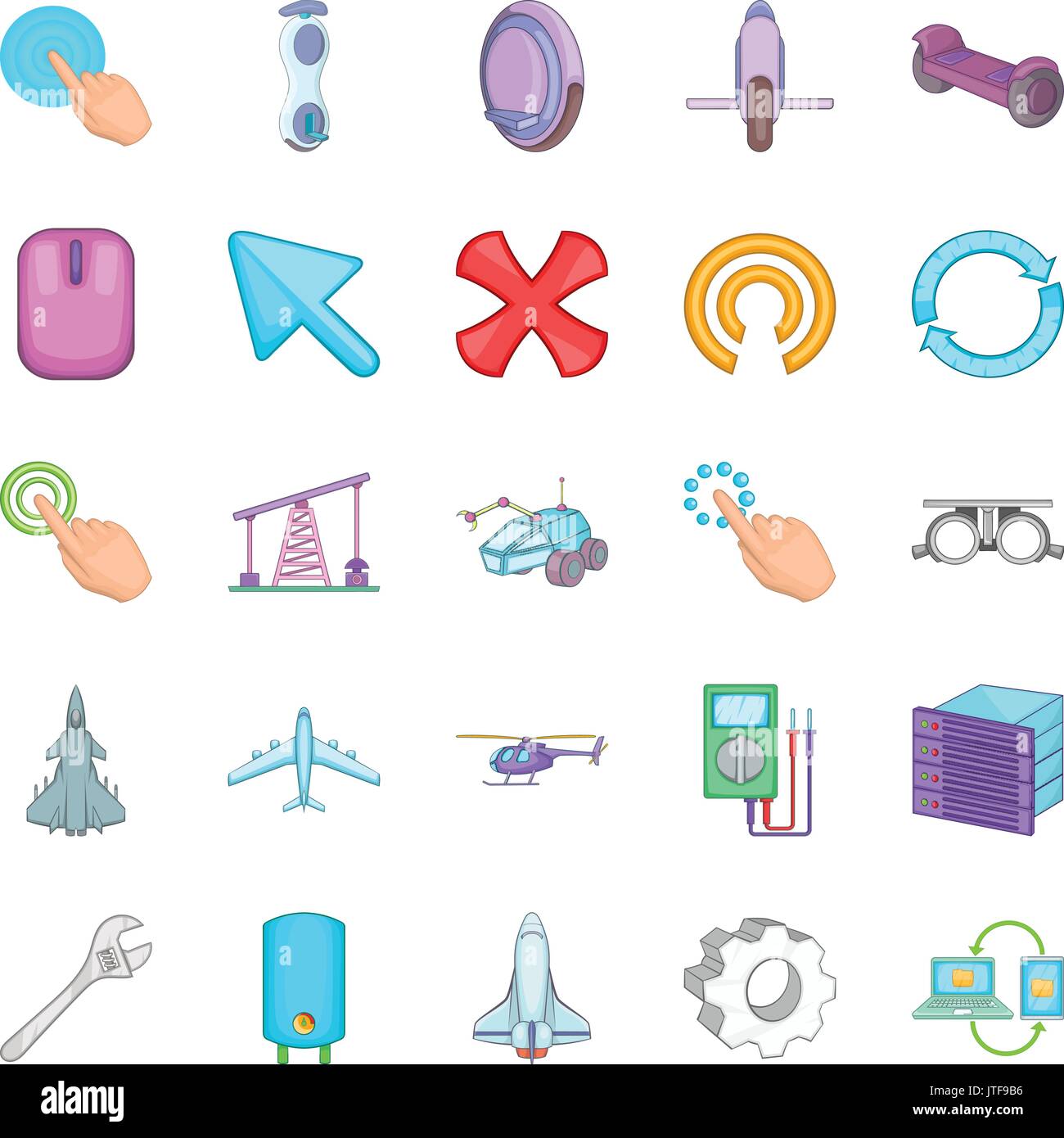Advanced technologies icons set, cartoon style Stock Vector Image & Art ...