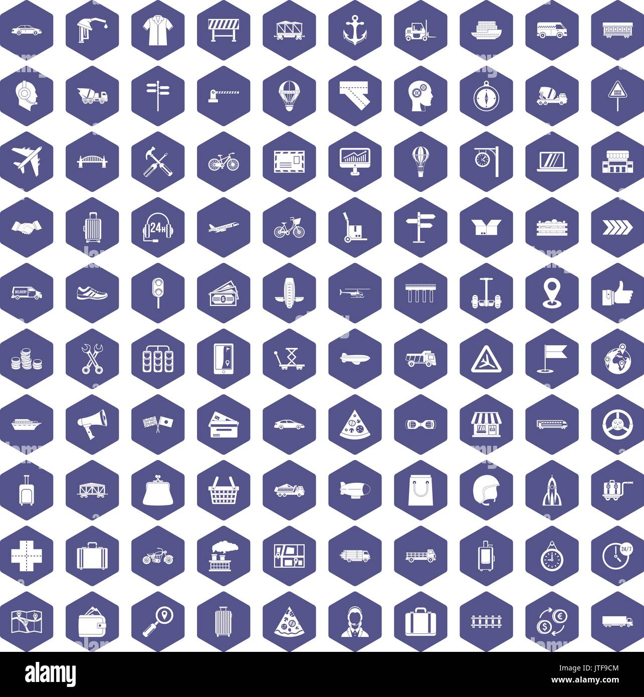 100 delivery icons hexagon purple Stock Vector Image & Art - Alamy
