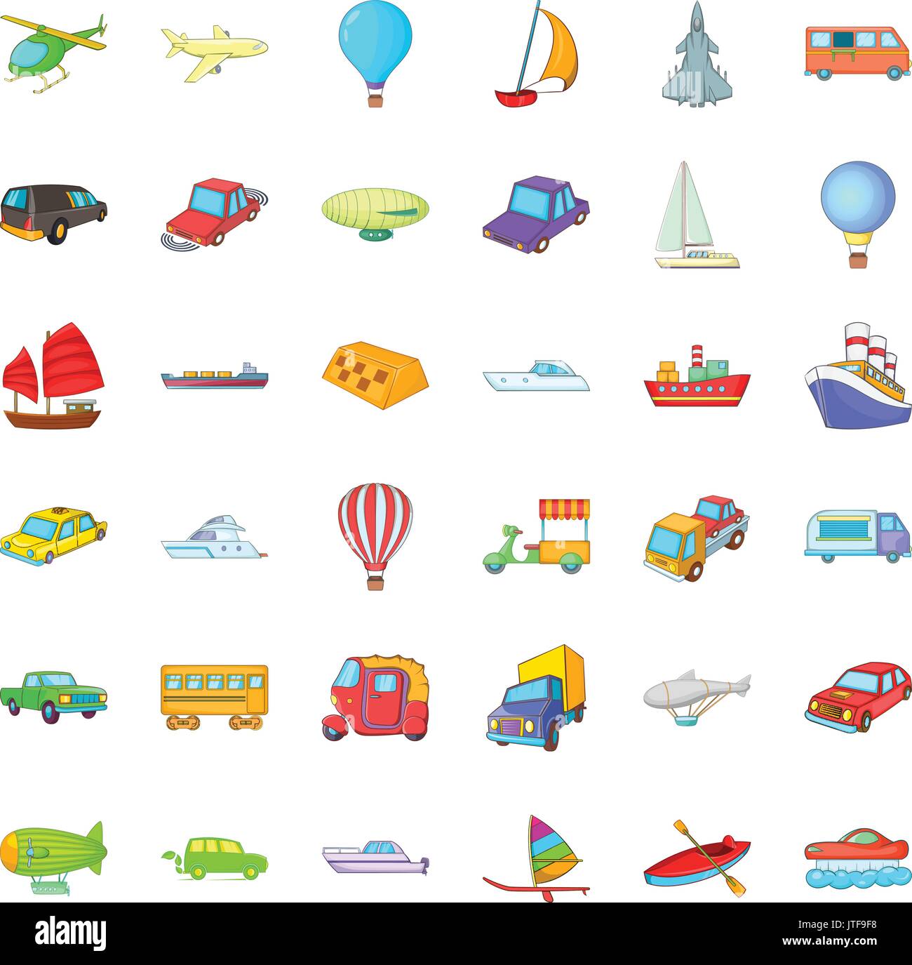 Different vehicle icons set, cartoon style Stock Vector Image & Art - Alamy