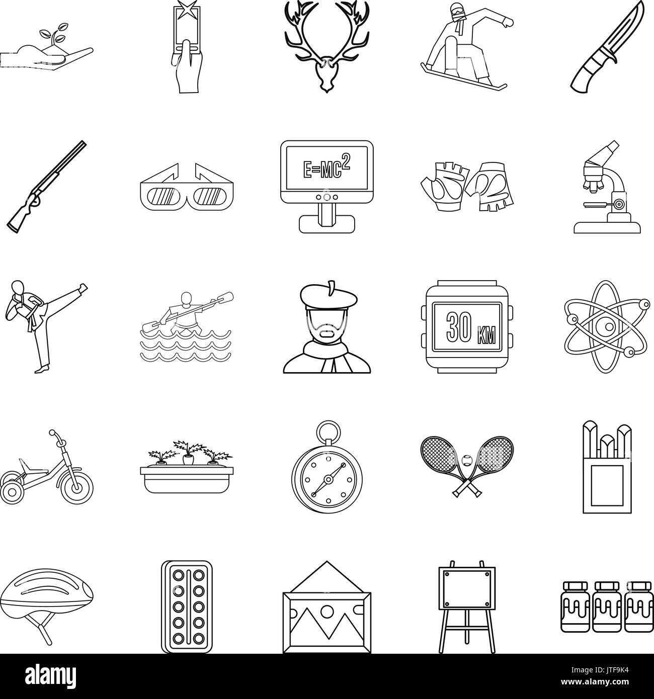 Fun on the water icons set, outline style Stock Vector Image & Art - Alamy