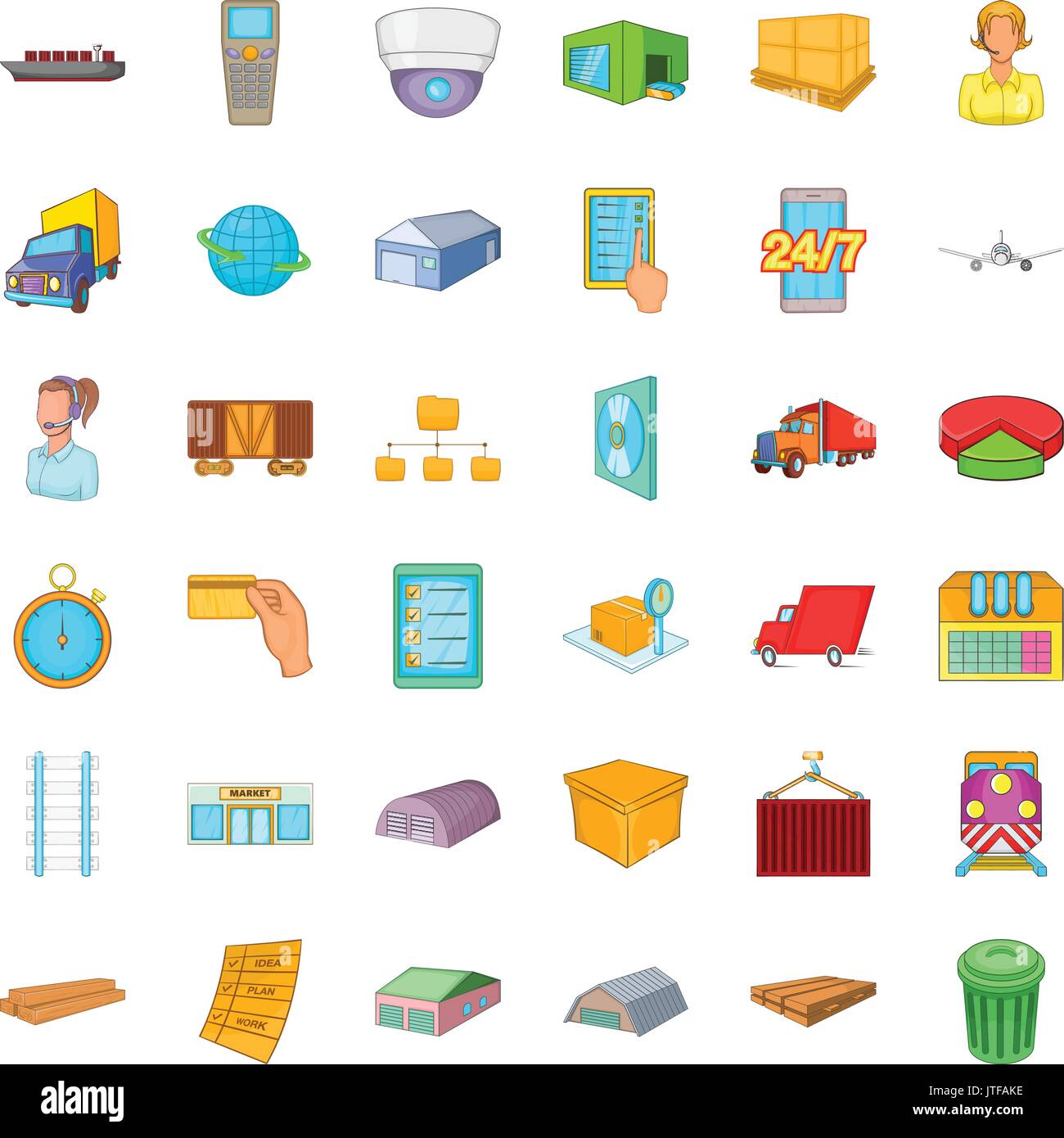 Cargo icons set, cartoon style Stock Vector Image & Art - Alamy