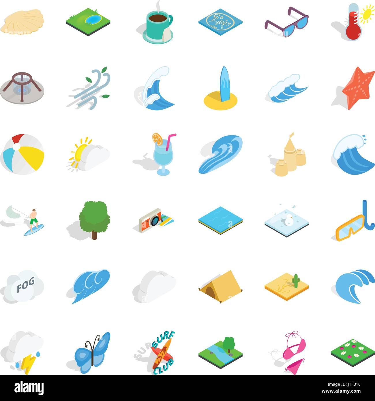 Water activity icons set, isometric style Stock Vector Image & Art - Alamy