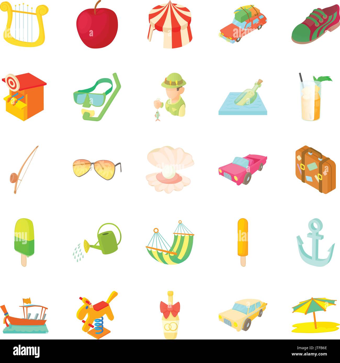Light hearted holidays icons set, cartoon style Stock Vector Image ...