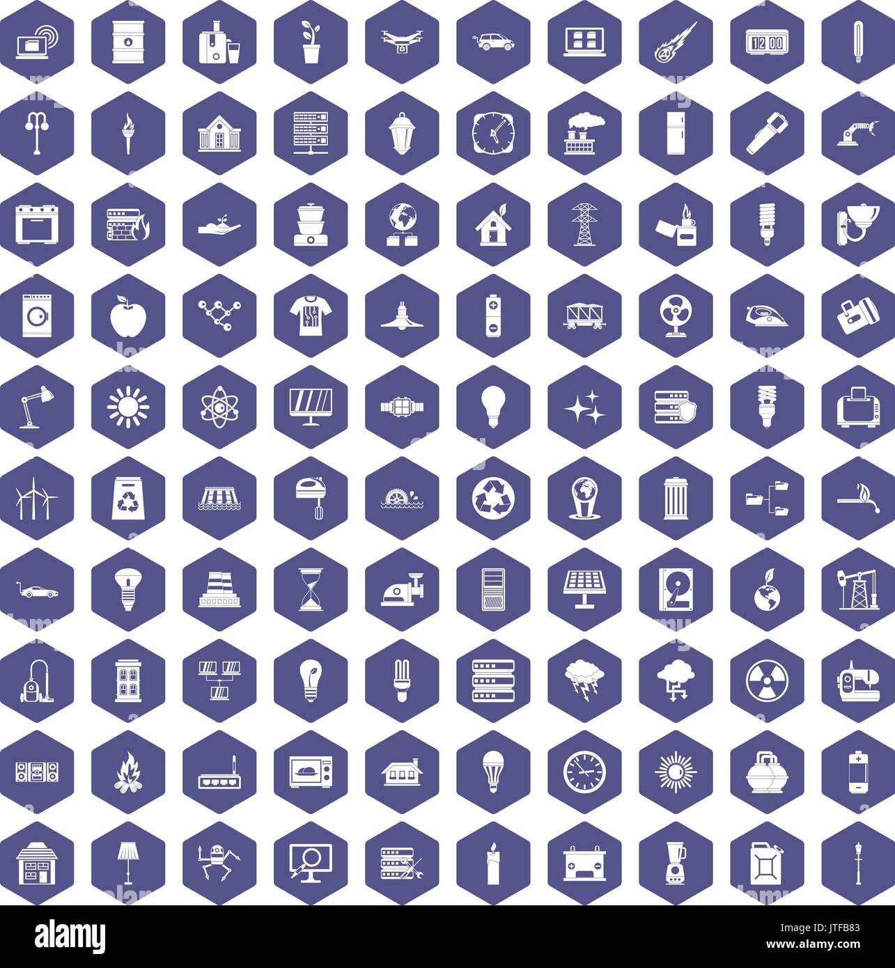 100 electricity icons hexagon purple Stock Vector Image & Art - Alamy