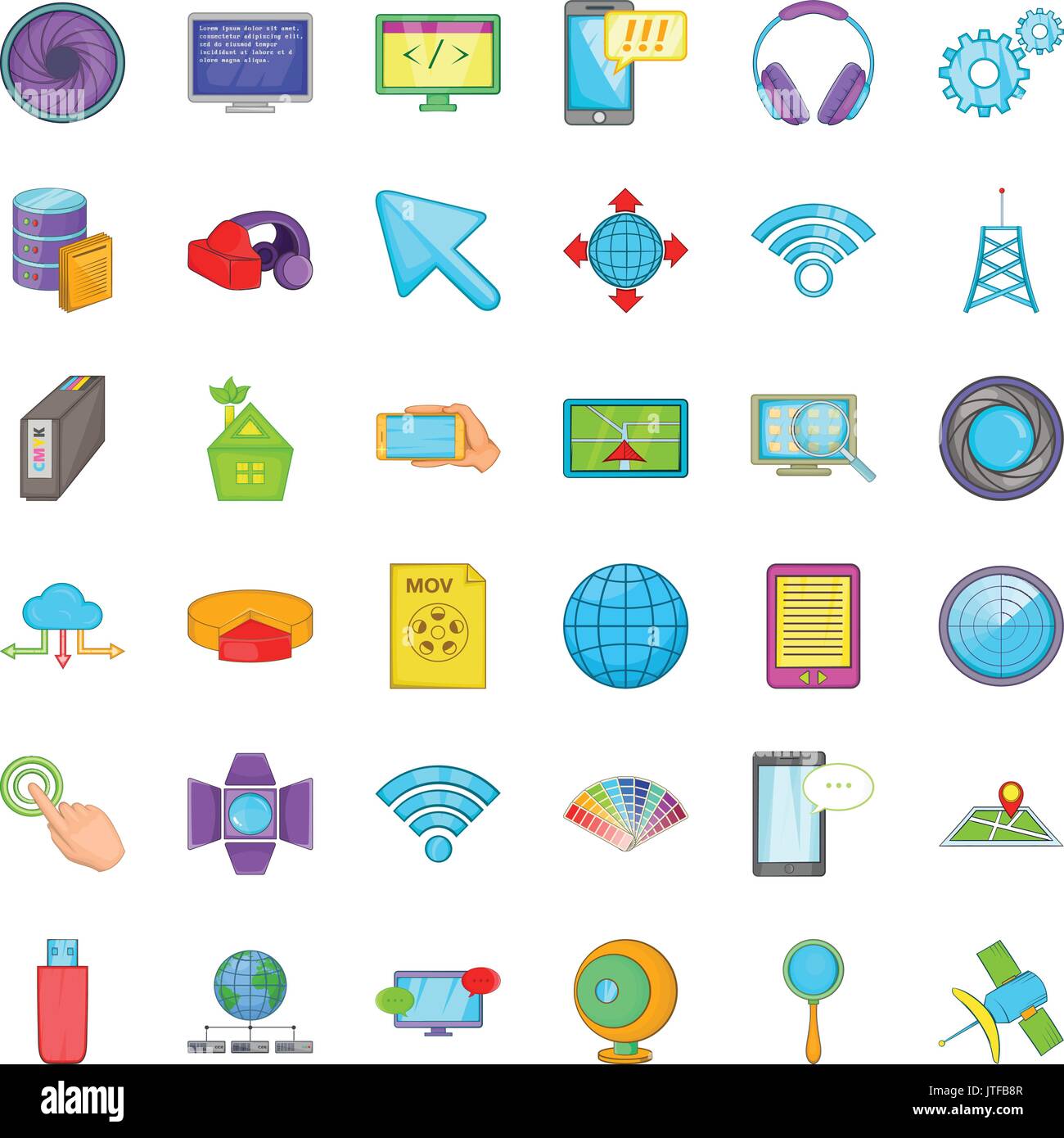 Web growth icons set, cartoon style Stock Vector Image & Art - Alamy