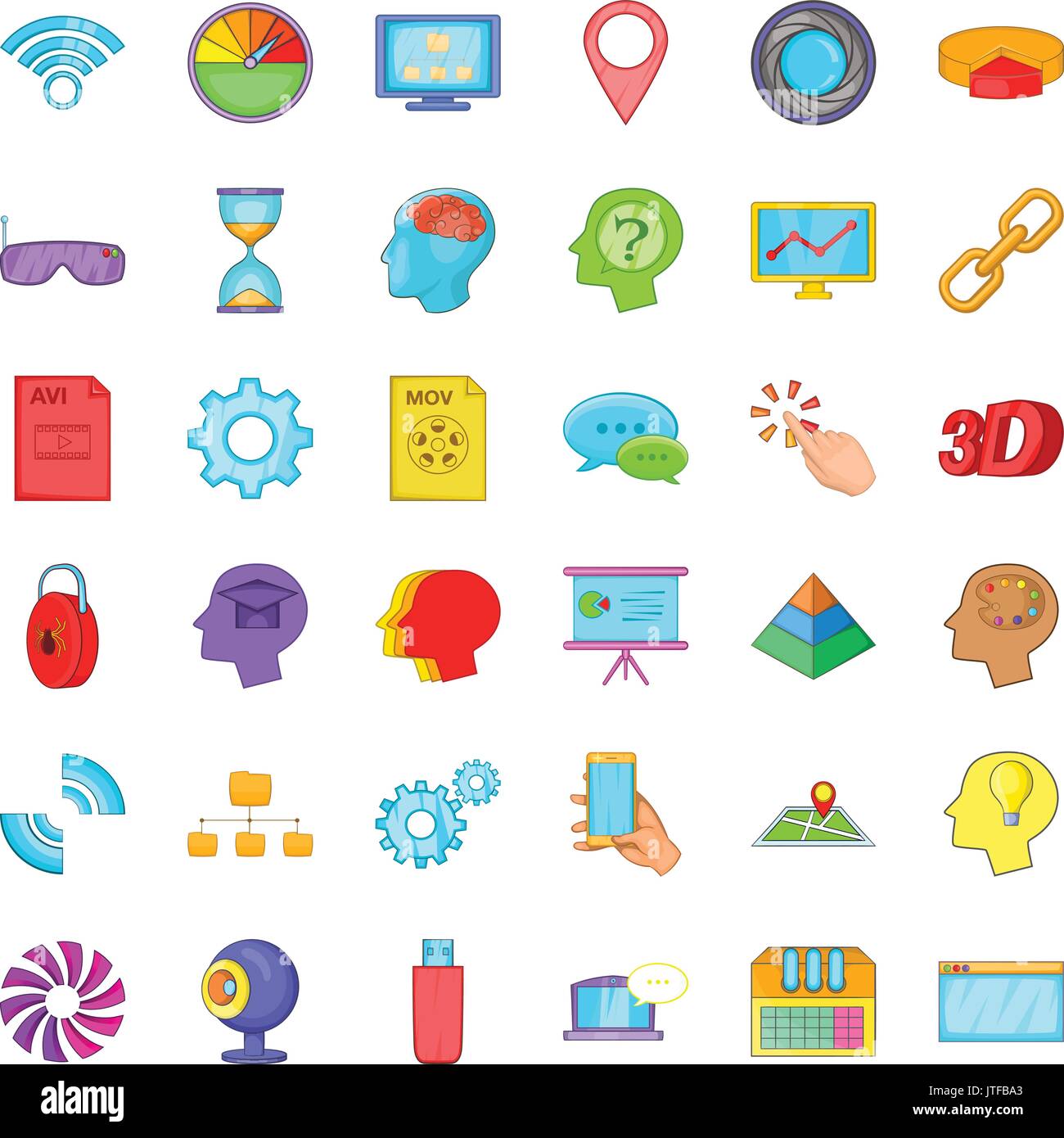 Web information icons set, cartoon style Stock Vector Image & Art - Alamy