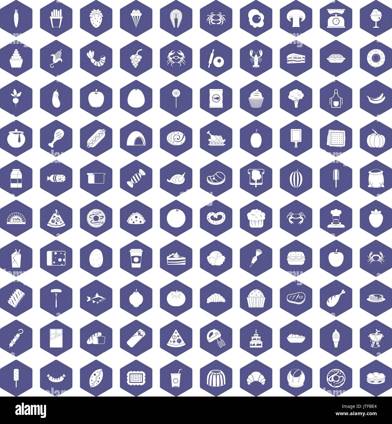 100 favorite food icons hexagon purple Stock Vector Image & Art - Alamy