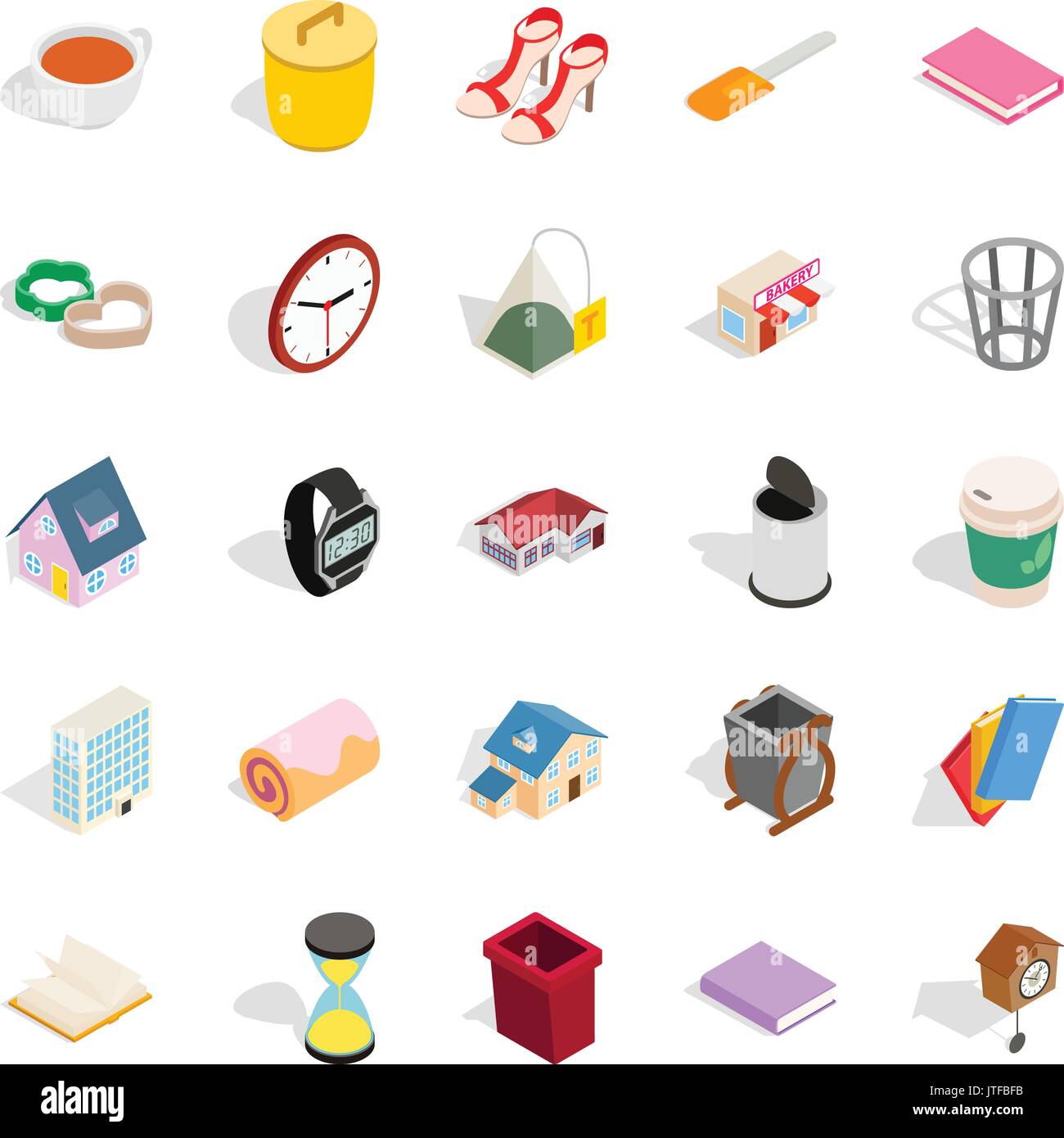 Peasant house icons set, isometric style Stock Vector Image & Art - Alamy