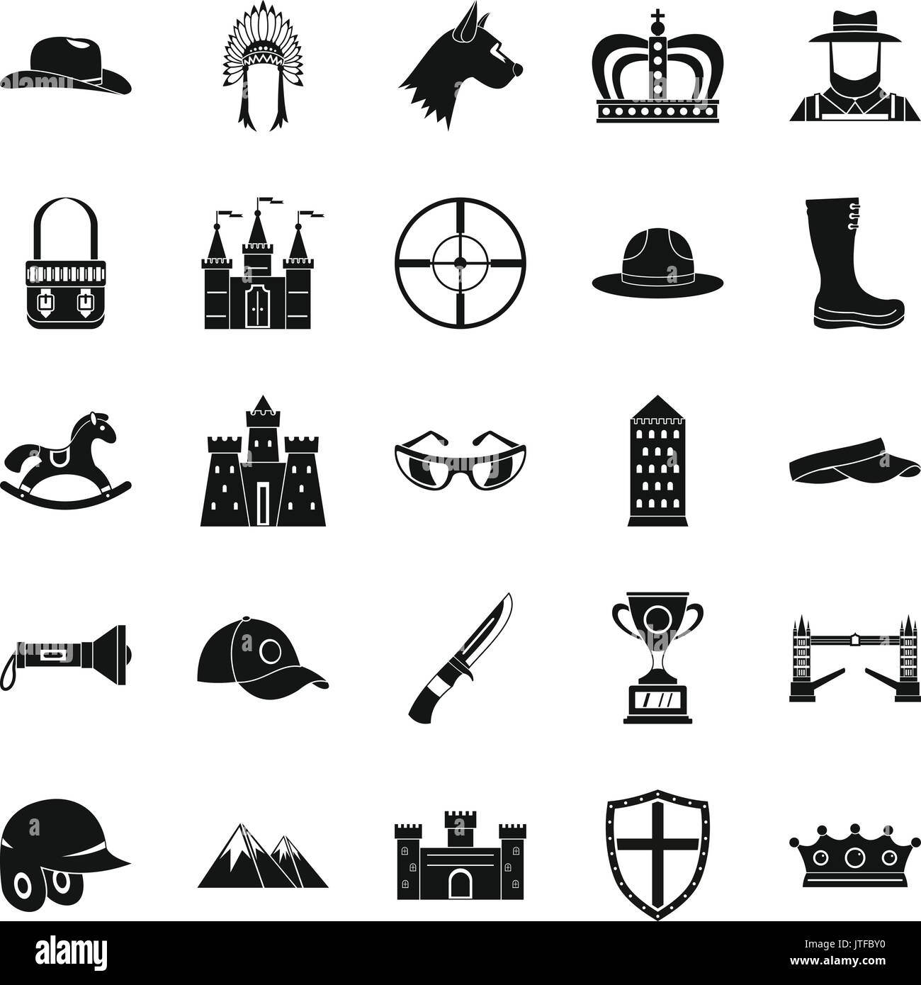 Equestrian icons set, simple style Stock Vector Image & Art - Alamy