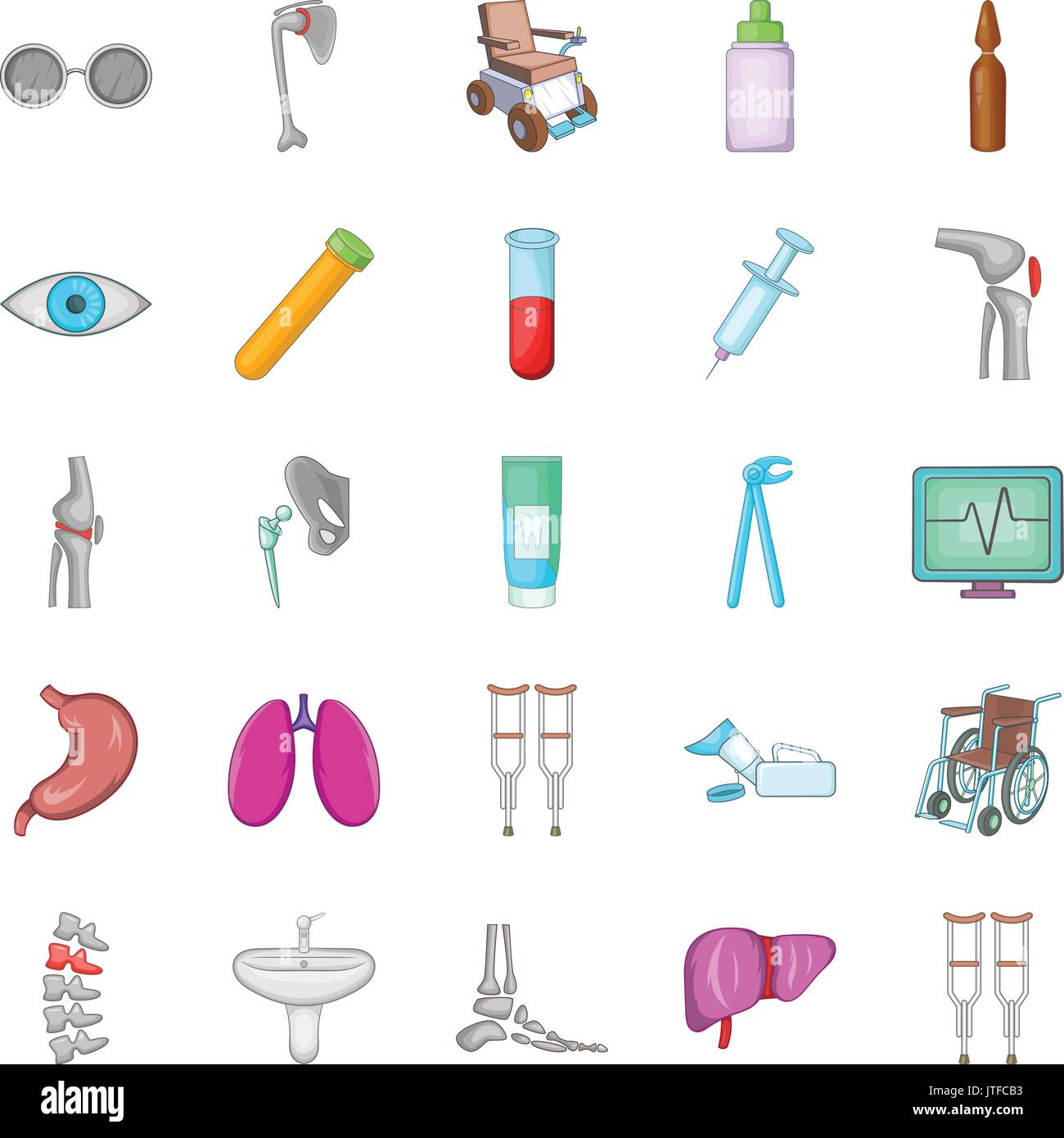 Polyclinic icons set, cartoon style Stock Vector Image & Art - Alamy
