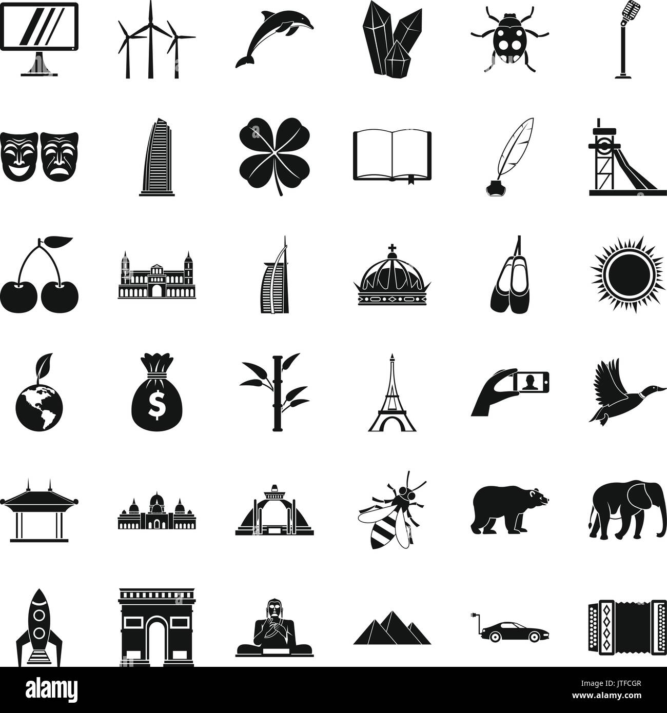 Different world icons set, simple style Stock Vector Image & Art - Alamy