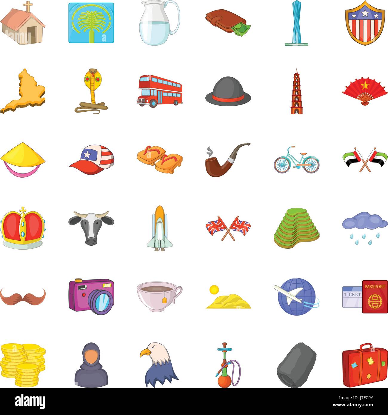 World architecture icons set, cartoon style Stock Vector Image & Art ...