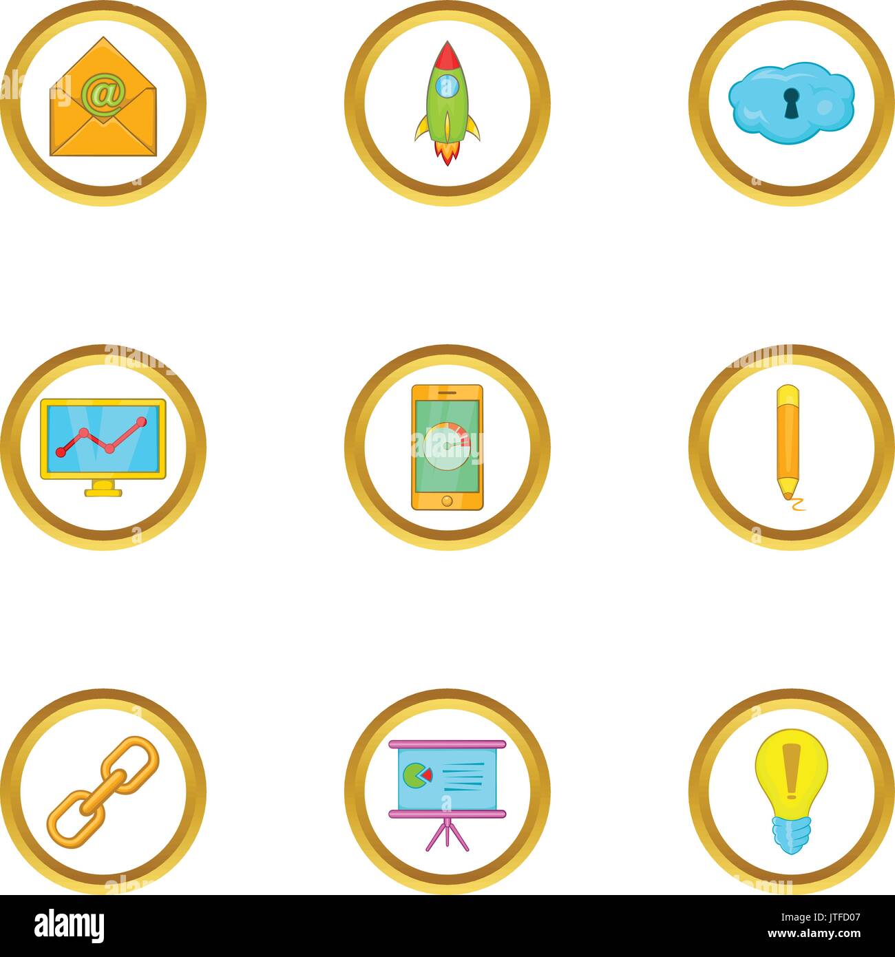 Business project icons set, cartoon style Stock Vector Image & Art - Alamy