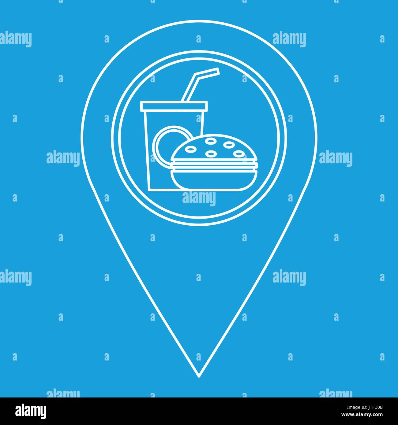 Fast food pin map icon, outline style Stock Vector Image & Art - Alamy