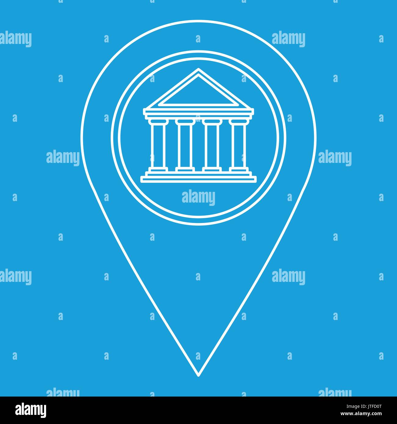 Geo tag with bank symbol icon, outline style Stock Vector Image & Art ...