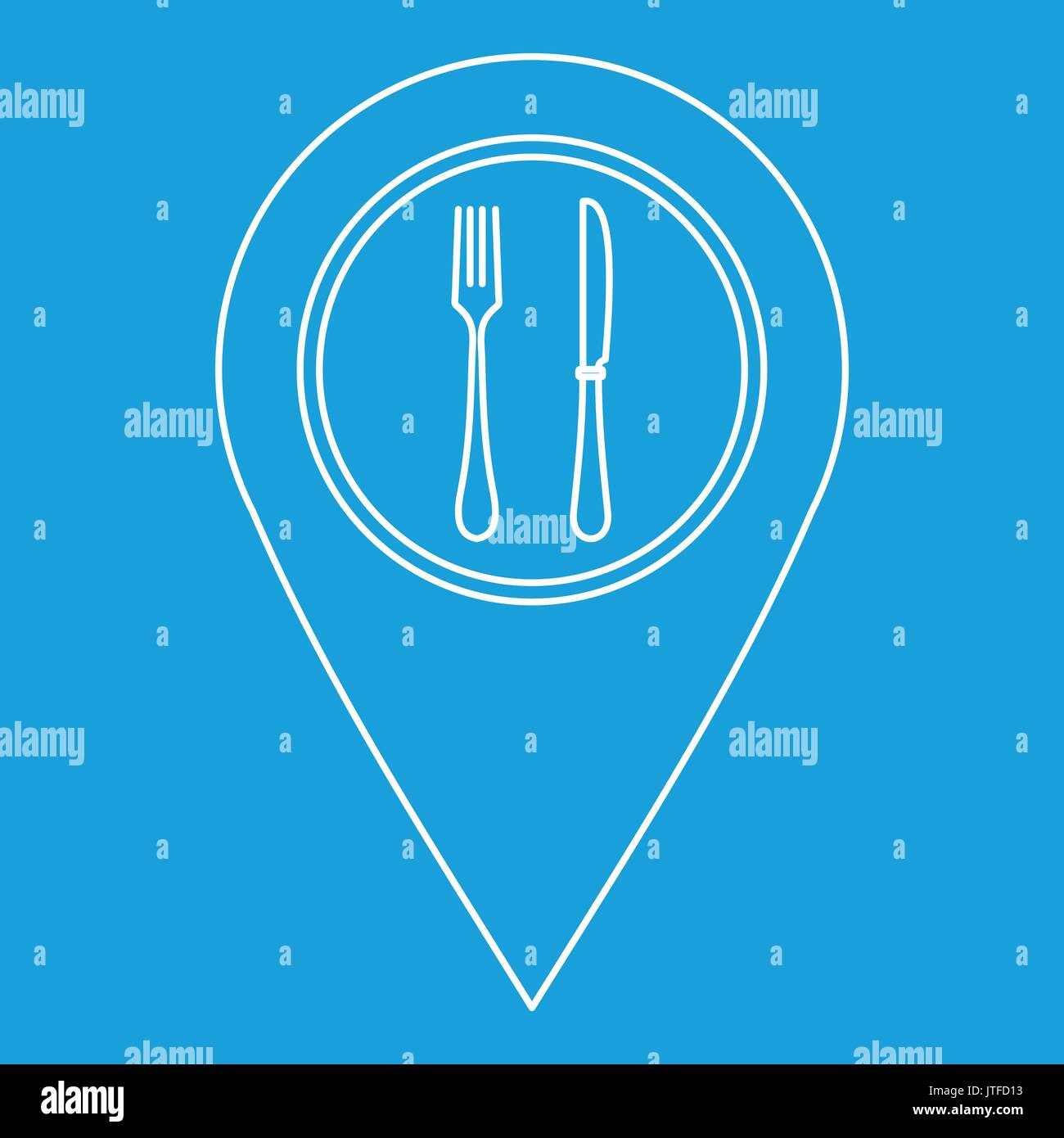 Map pointer with restaurant sign icon Stock Vector Image & Art - Alamy