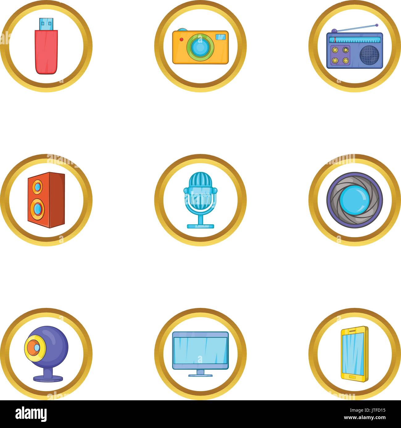 Technology icons set, cartoon style Stock Vector Image & Art - Alamy