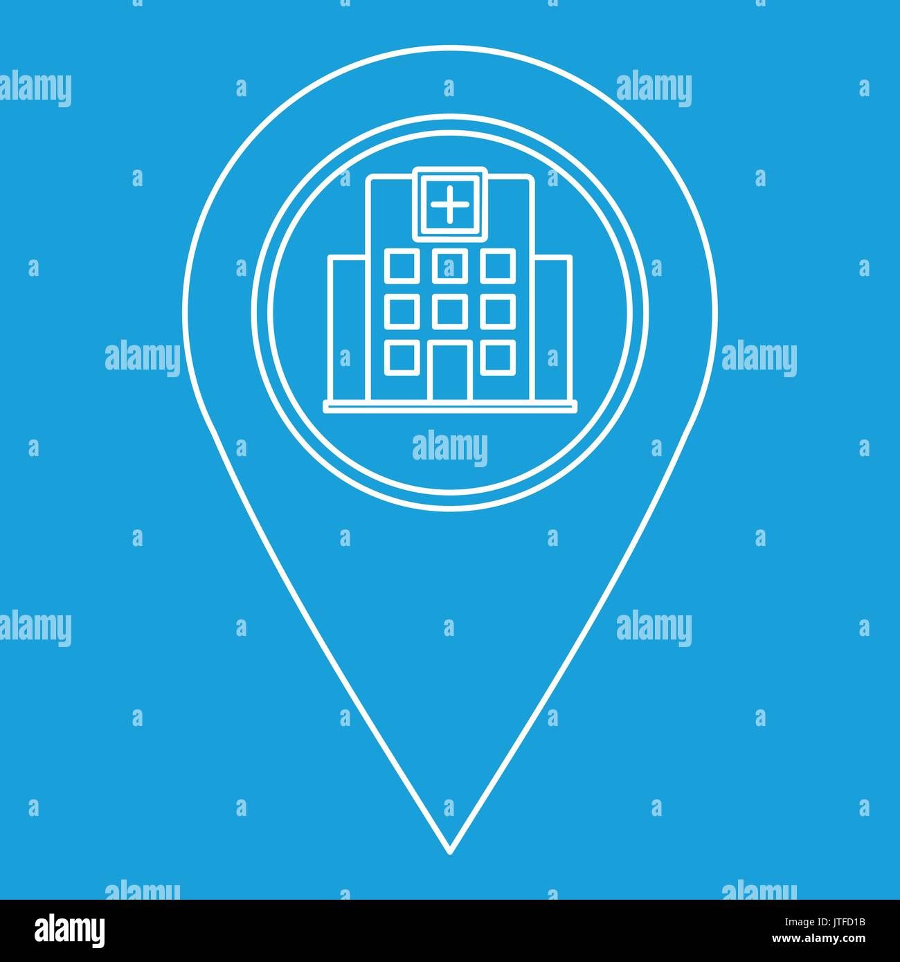 Hospital pin pointer icon, outline style Stock Vector Image & Art - Alamy
