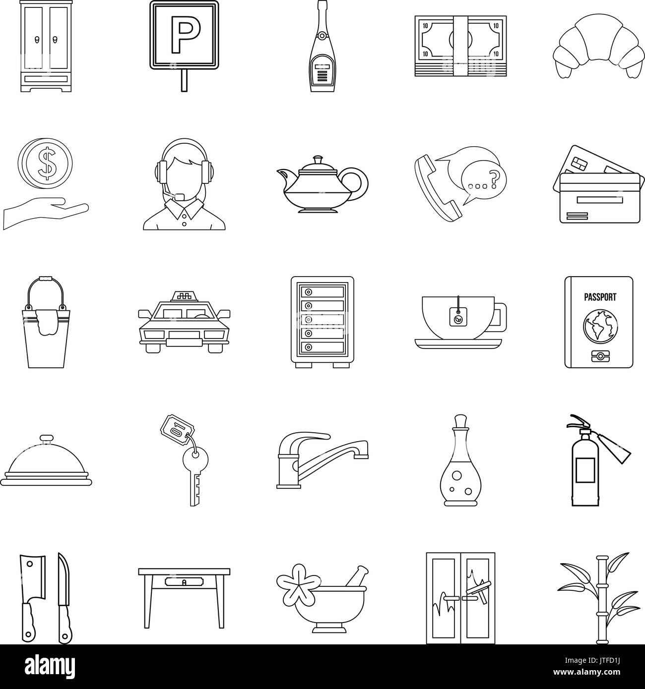 Public icons set, outline style Stock Vector Image & Art - Alamy