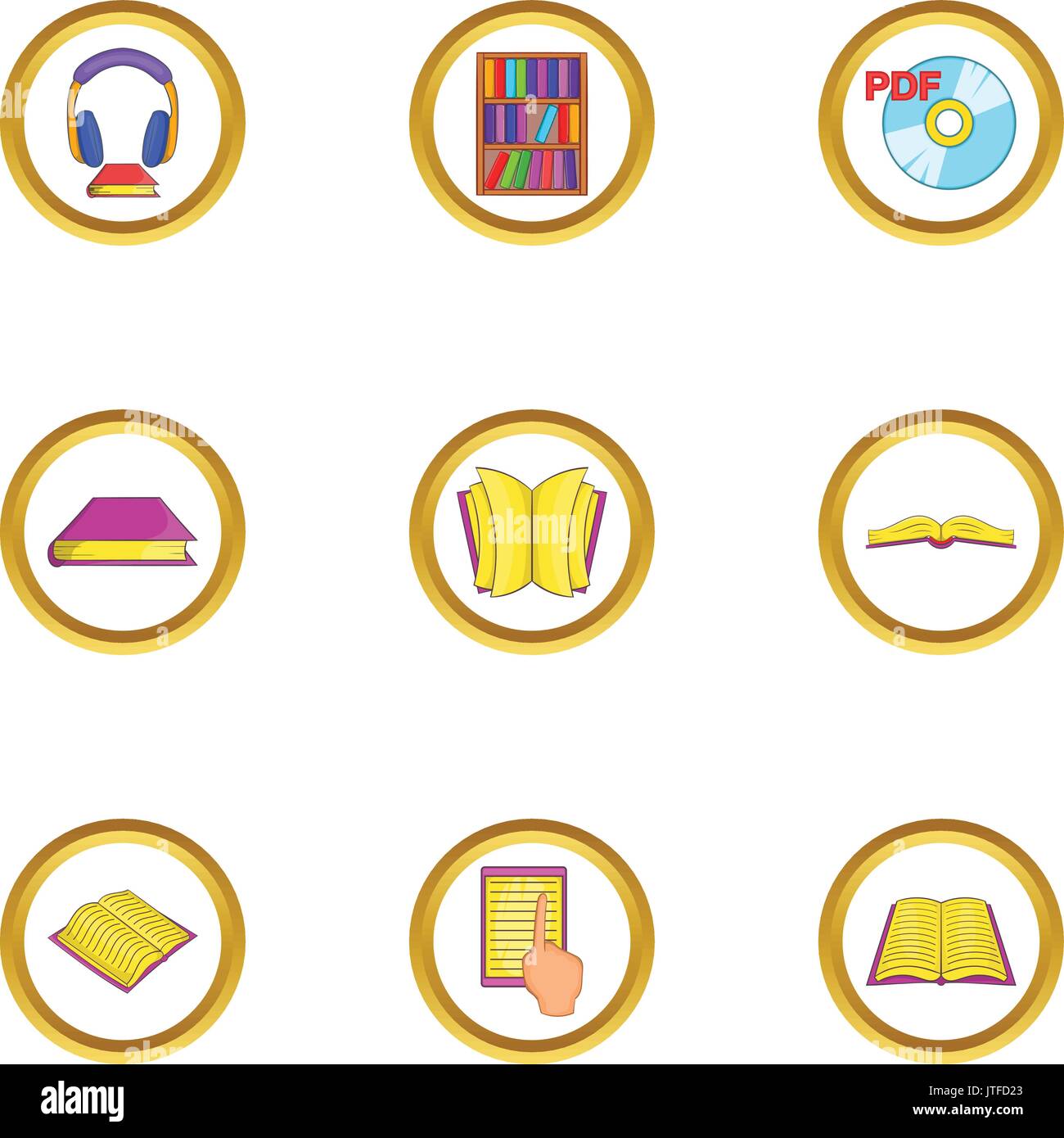 Audiobook icons set, cartoon style Stock Vector Image & Art - Alamy