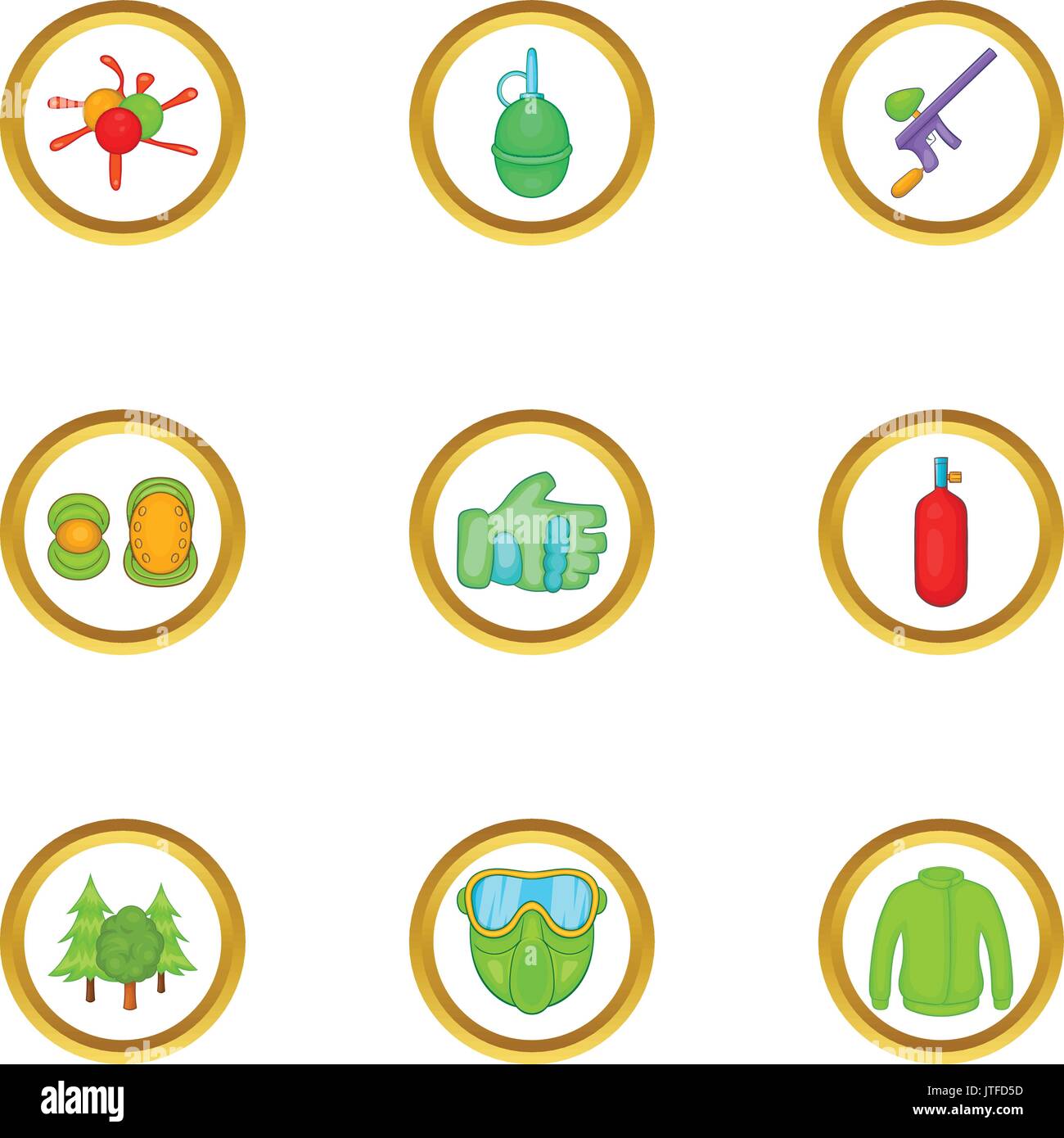 Paintball game icons set, cartoon style Stock Vector Image & Art - Alamy