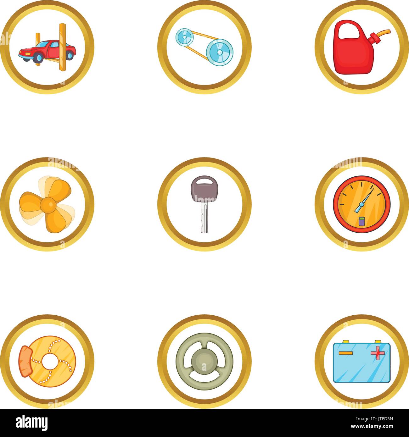 Car accessories icons set, cartoon style Stock Vector Image & Art - Alamy