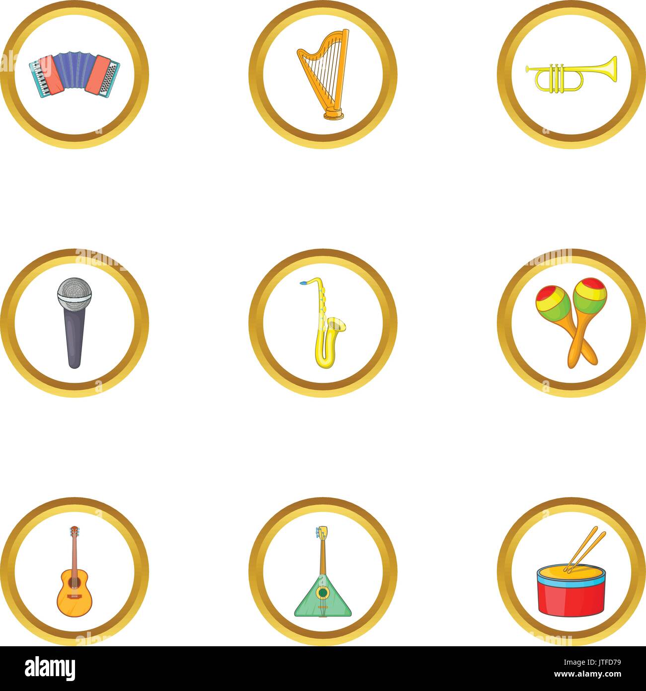 Music instrument icons set, cartoon style Stock Vector Image & Art - Alamy