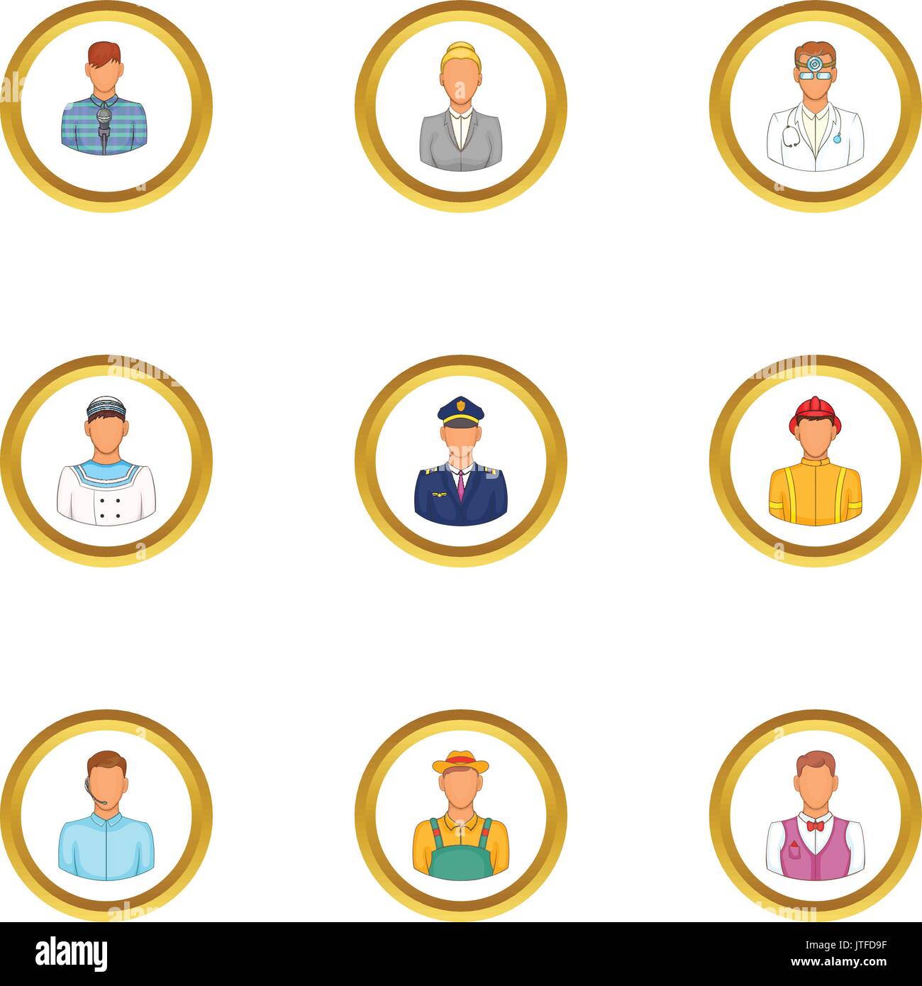 Folks icons set, cartoon style Stock Vector Image & Art - Alamy
