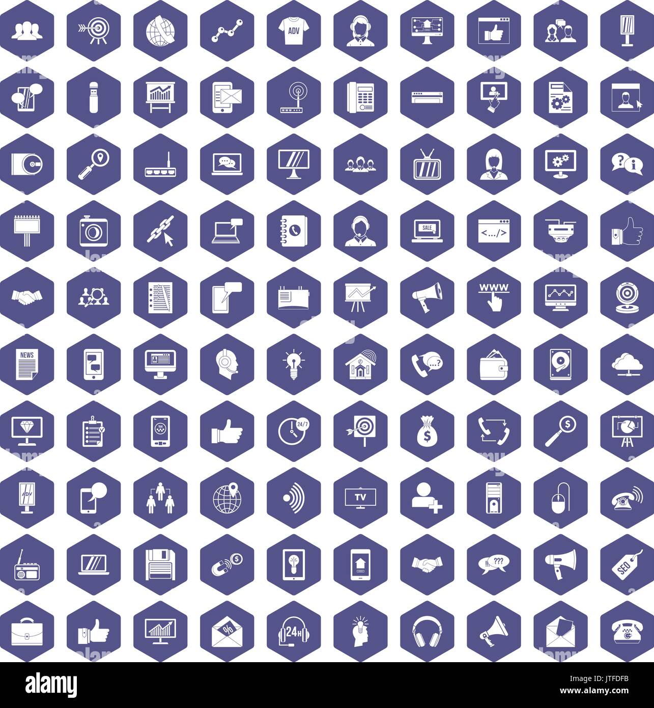 100 help desk icons hexagon purple Stock Vector Image & Art - Alamy