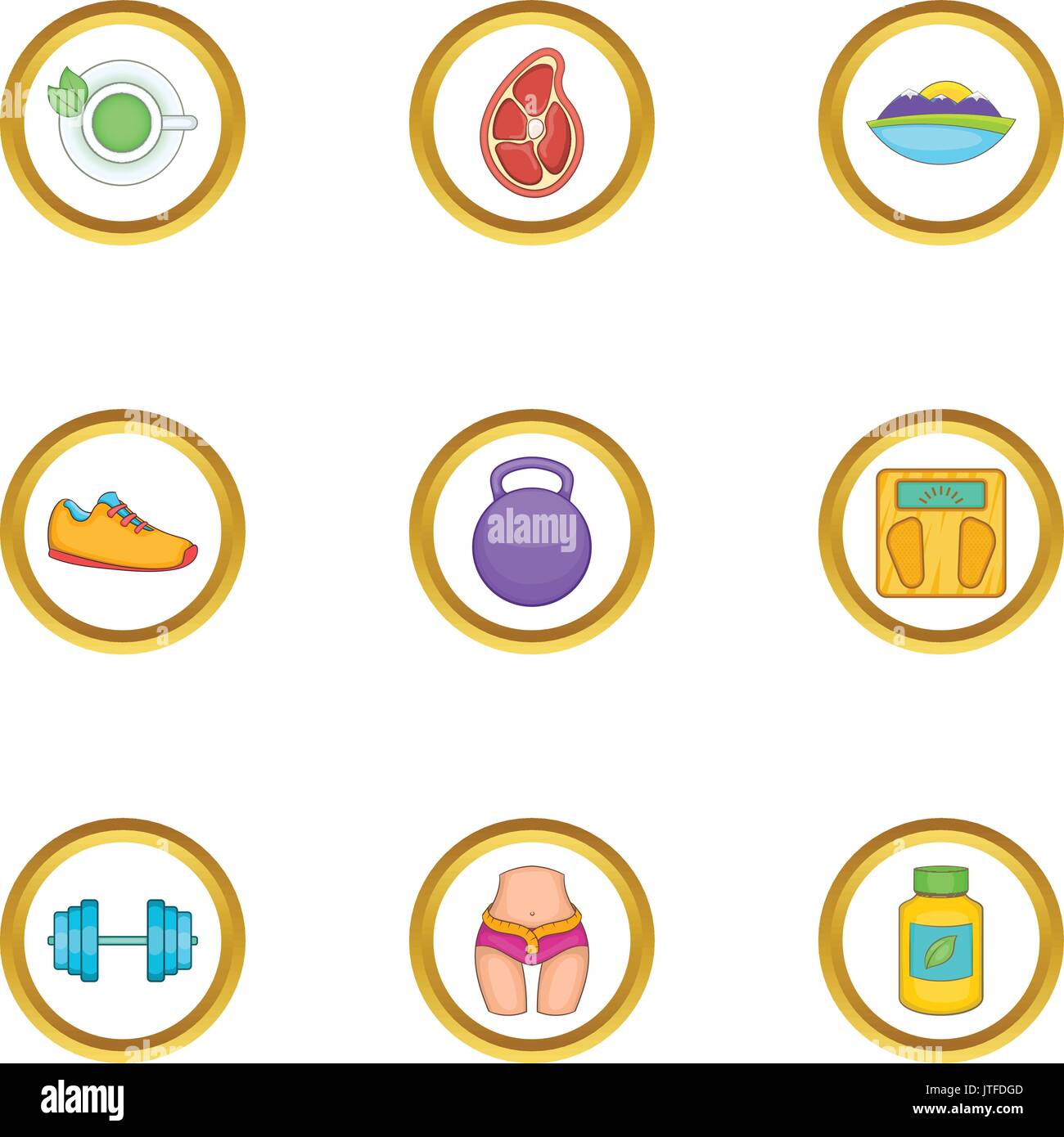 Breakfast icons set, cartoon style Stock Vector Image & Art - Alamy