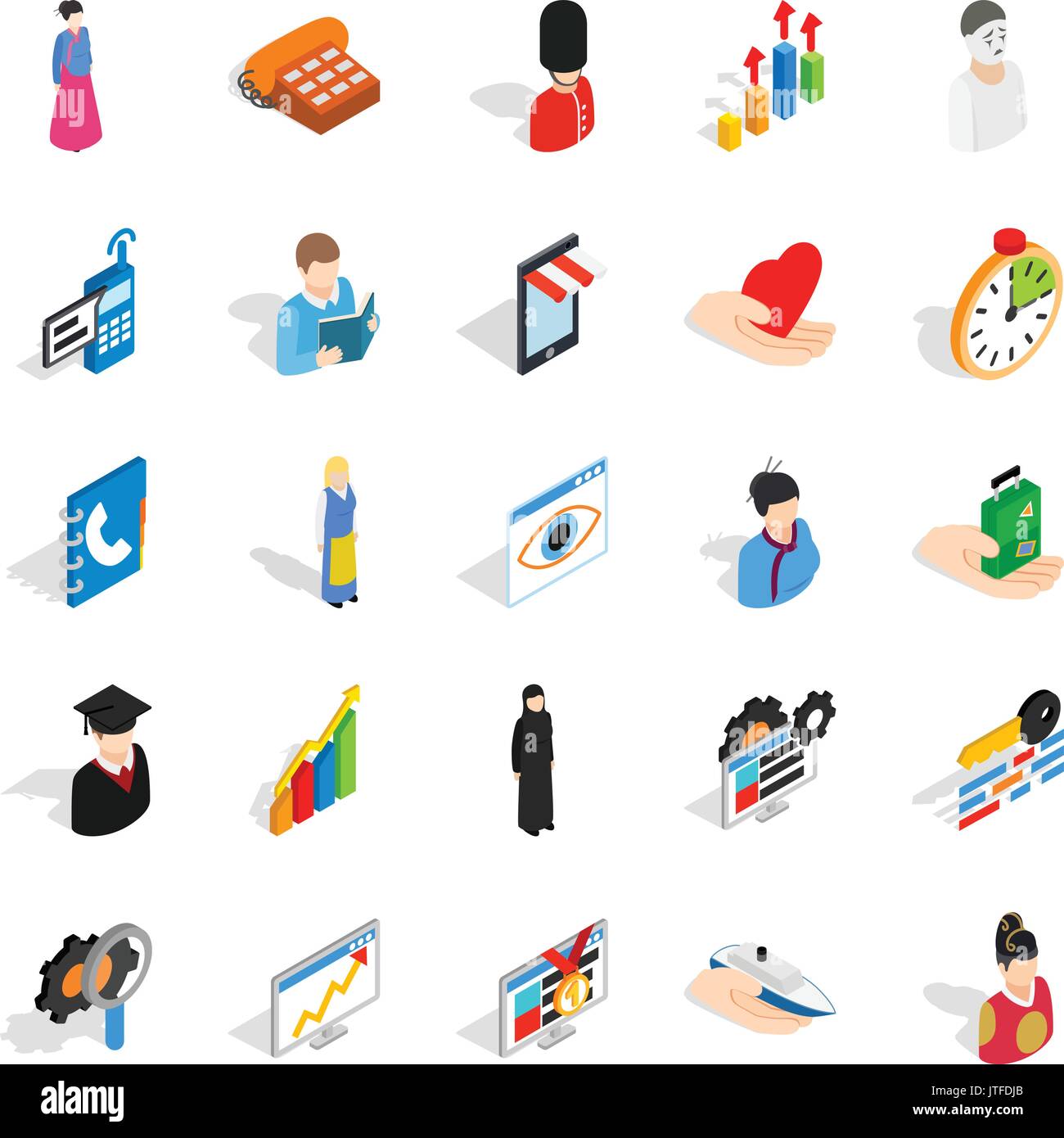 Individual icons set, isometric style Stock Vector Image & Art - Alamy