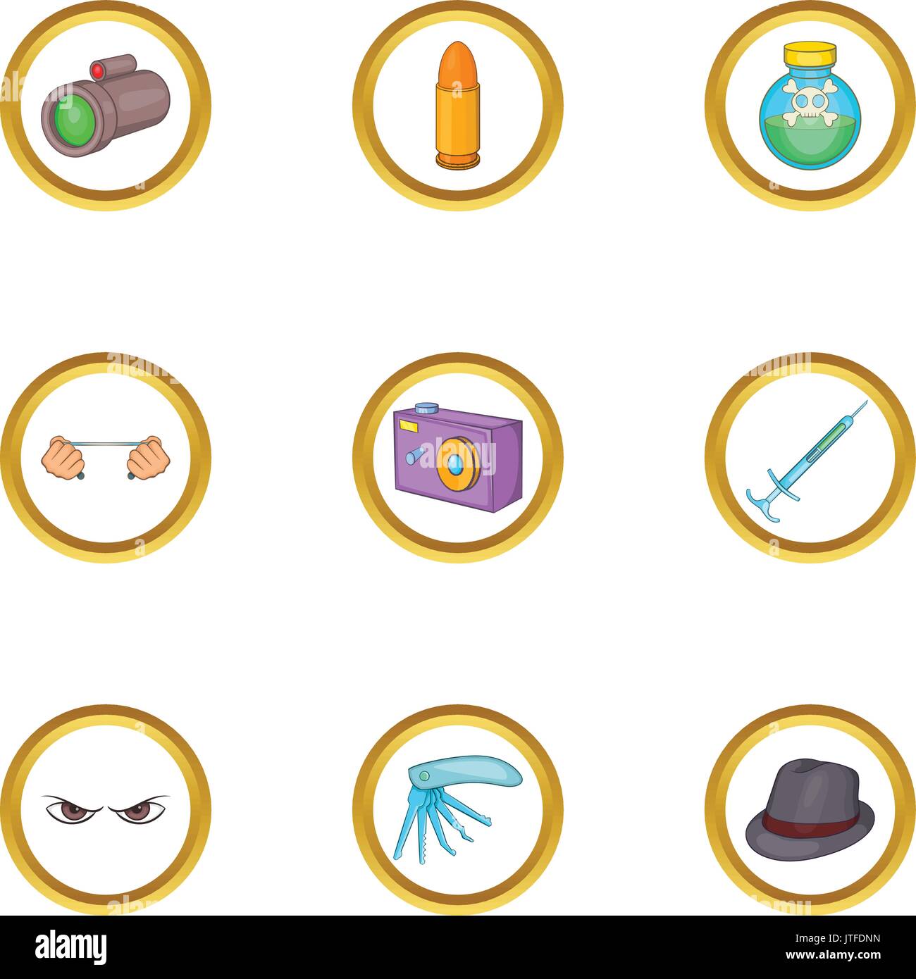 Murder equipment icons set, cartoon style Stock Vector Image & Art - Alamy