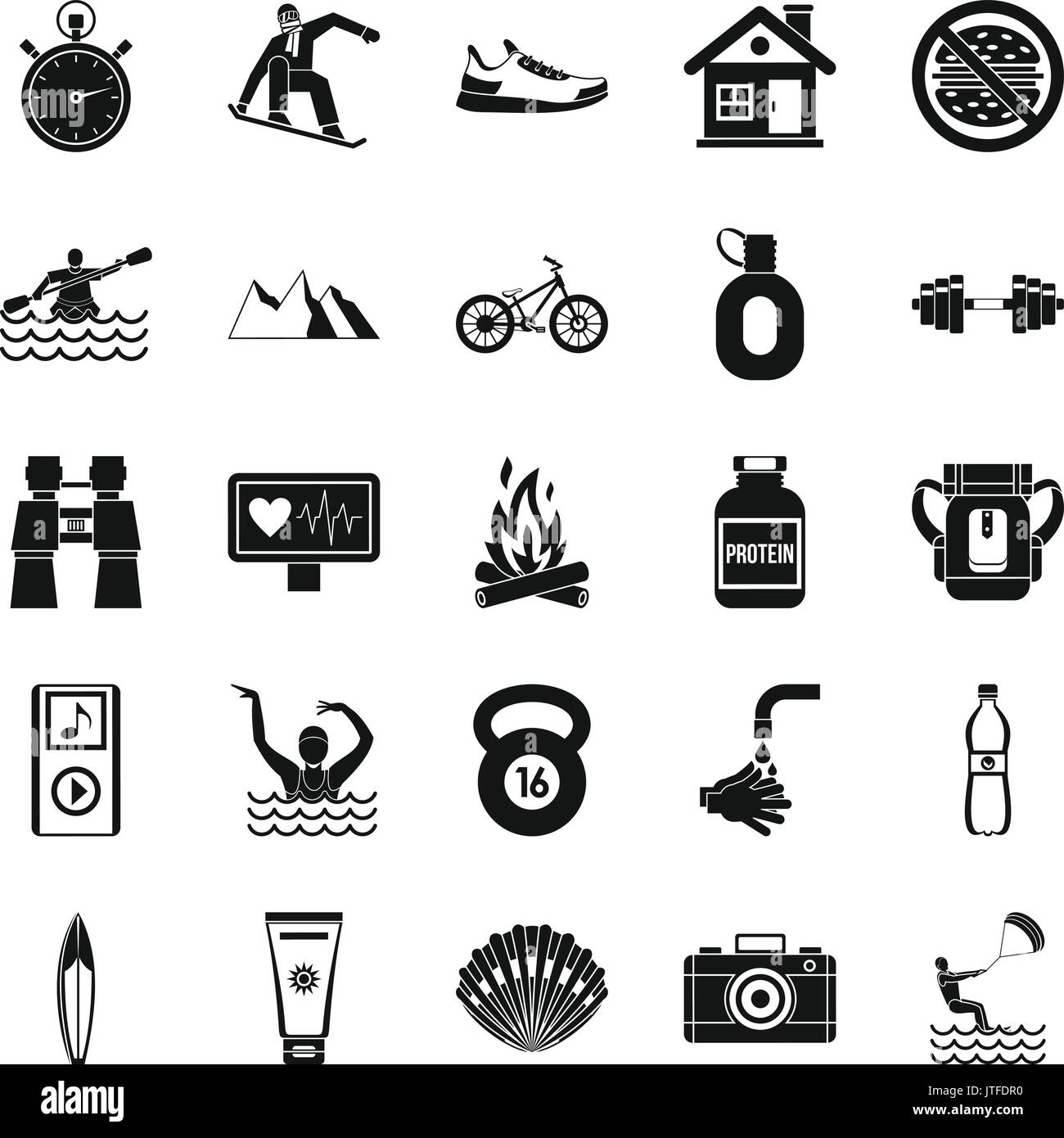 Therapeutic therapy icons set, simple style Stock Vector Image & Art ...