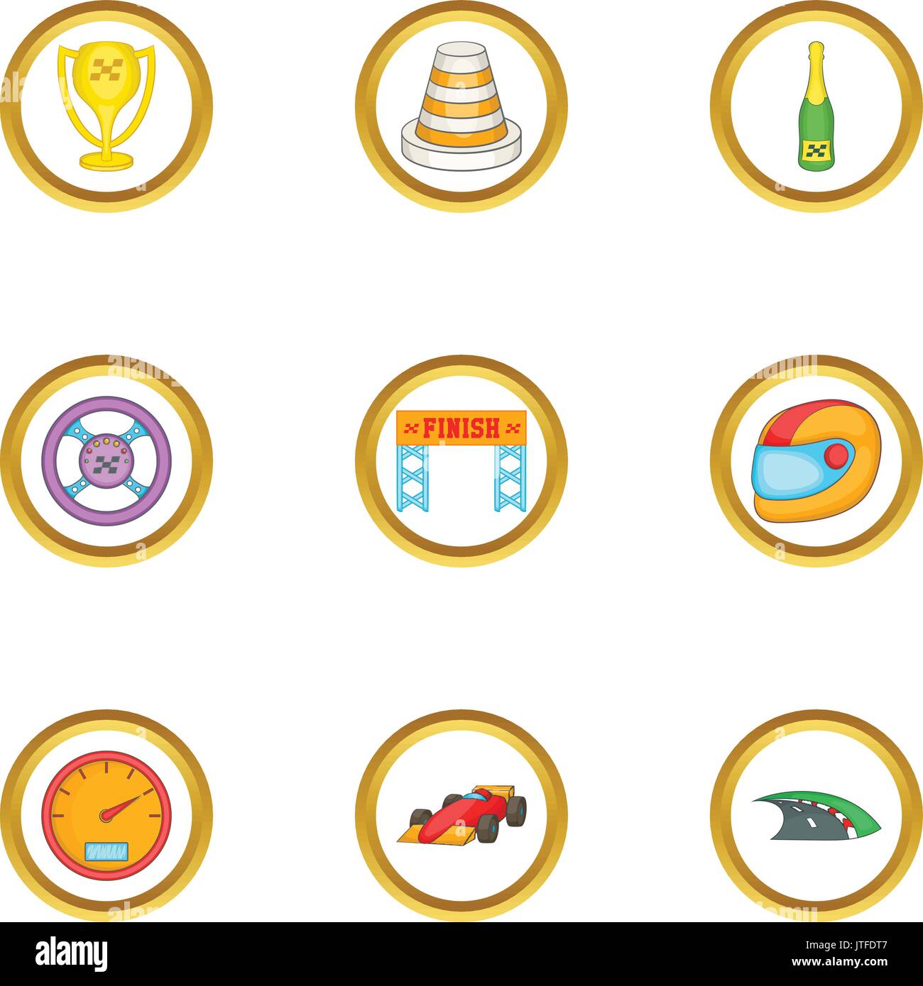 Race icons set, cartoon style Stock Vector Image & Art - Alamy